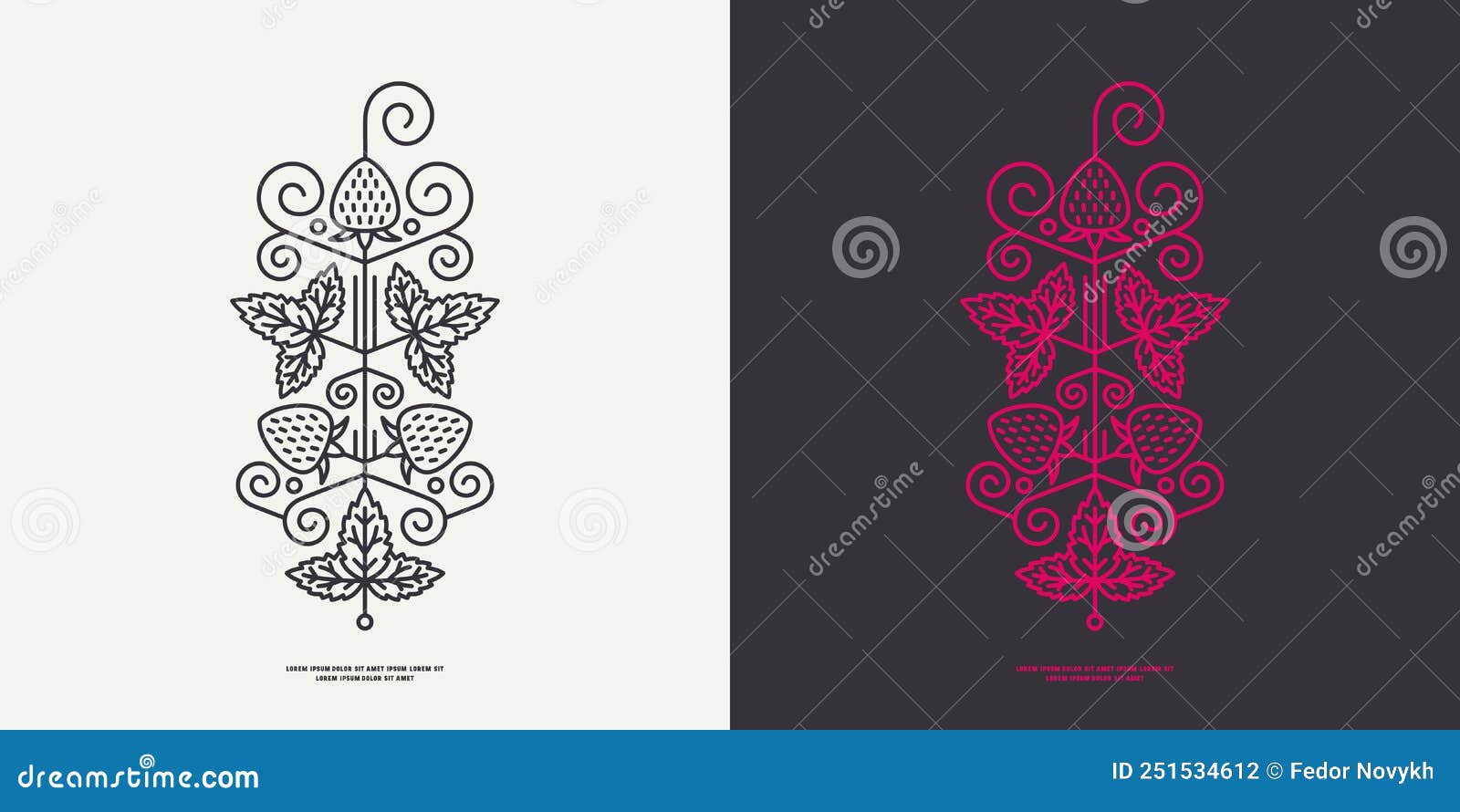 Decorative Element in Thin Line Style Stock Vector - Illustration of ...