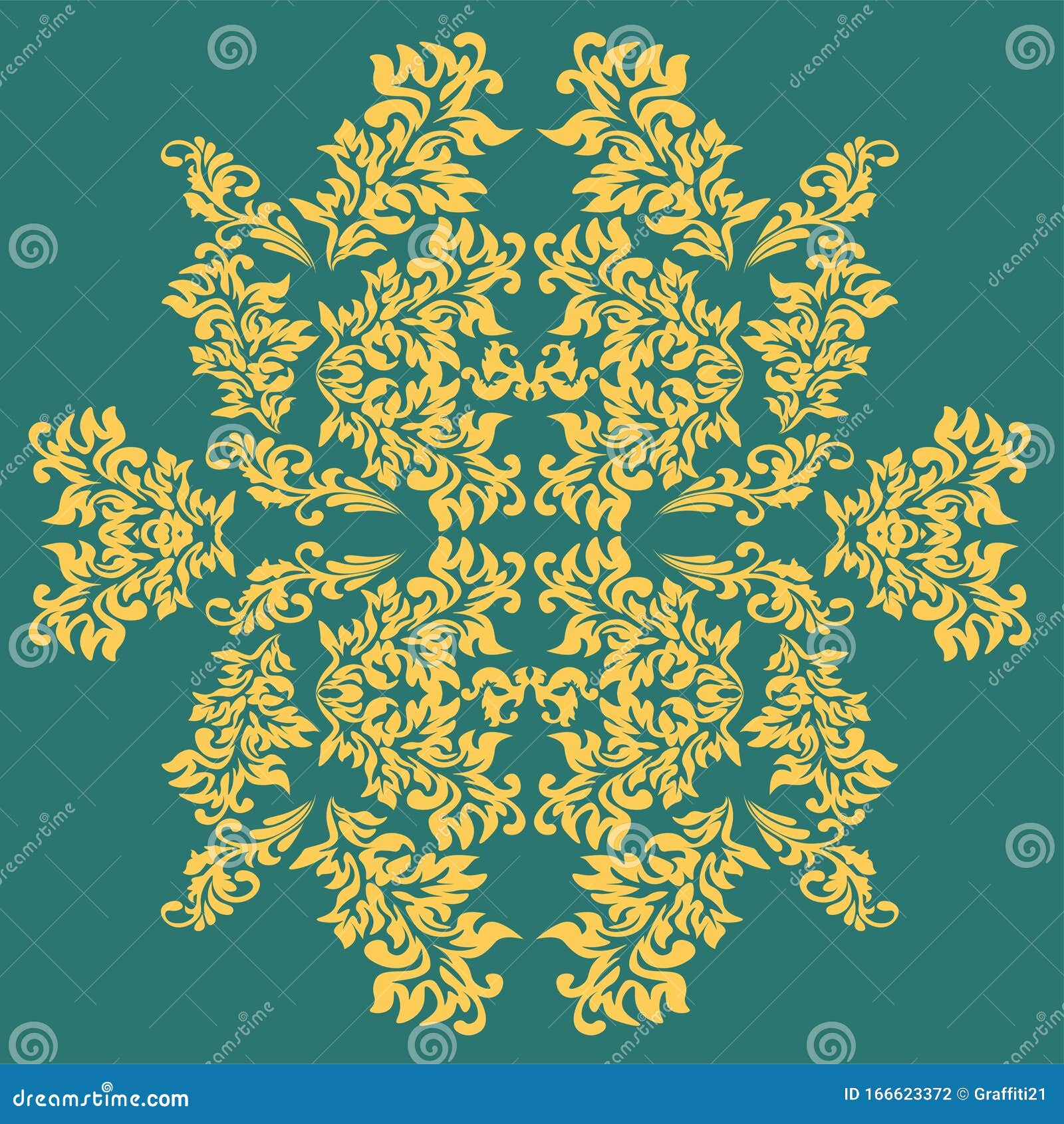 Decorative Element Traditional Damask Pattern Stock Vector ...