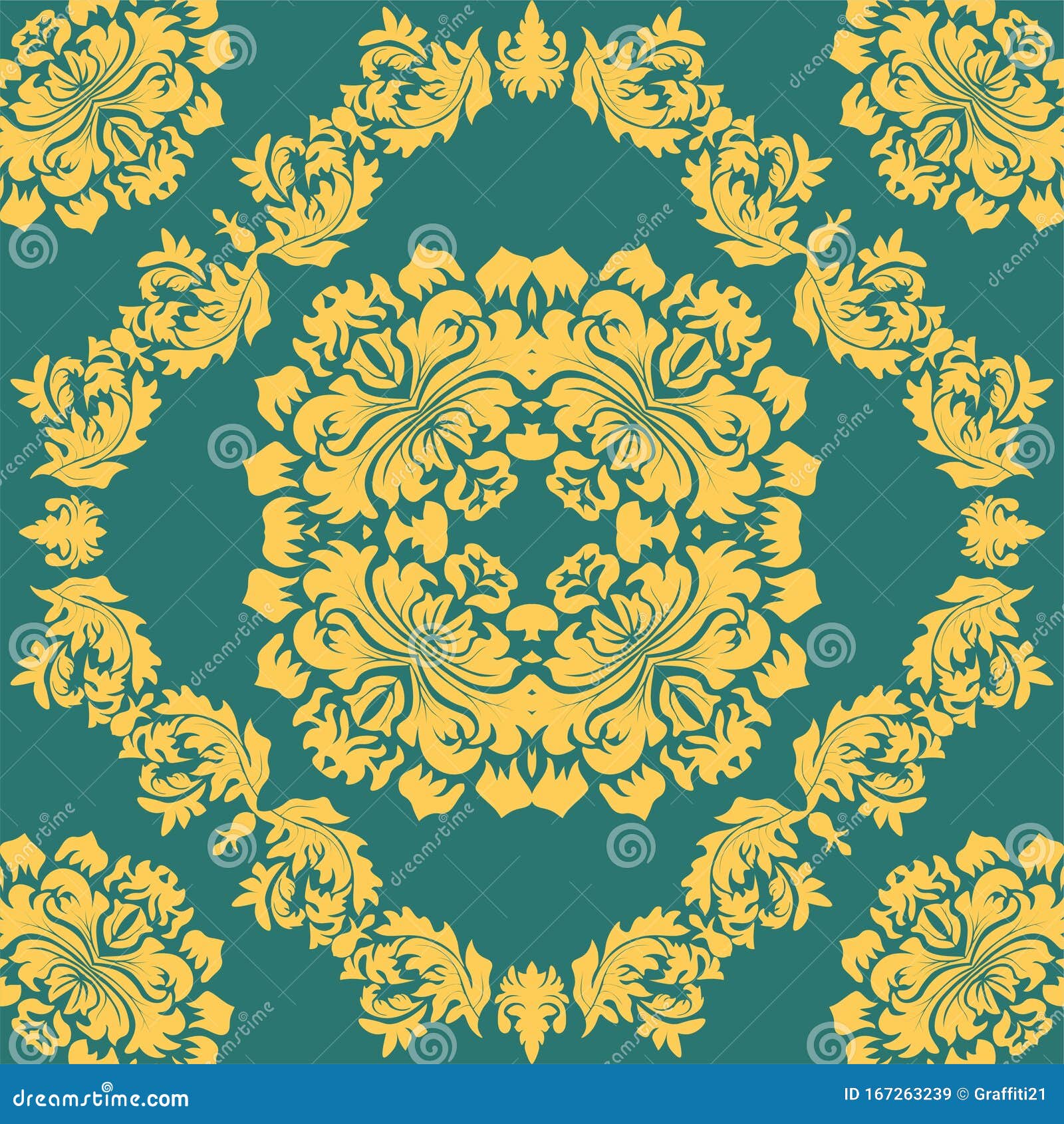 Decorative Element Traditional Damask Pattern. Vector Eps 10 Stock ...
