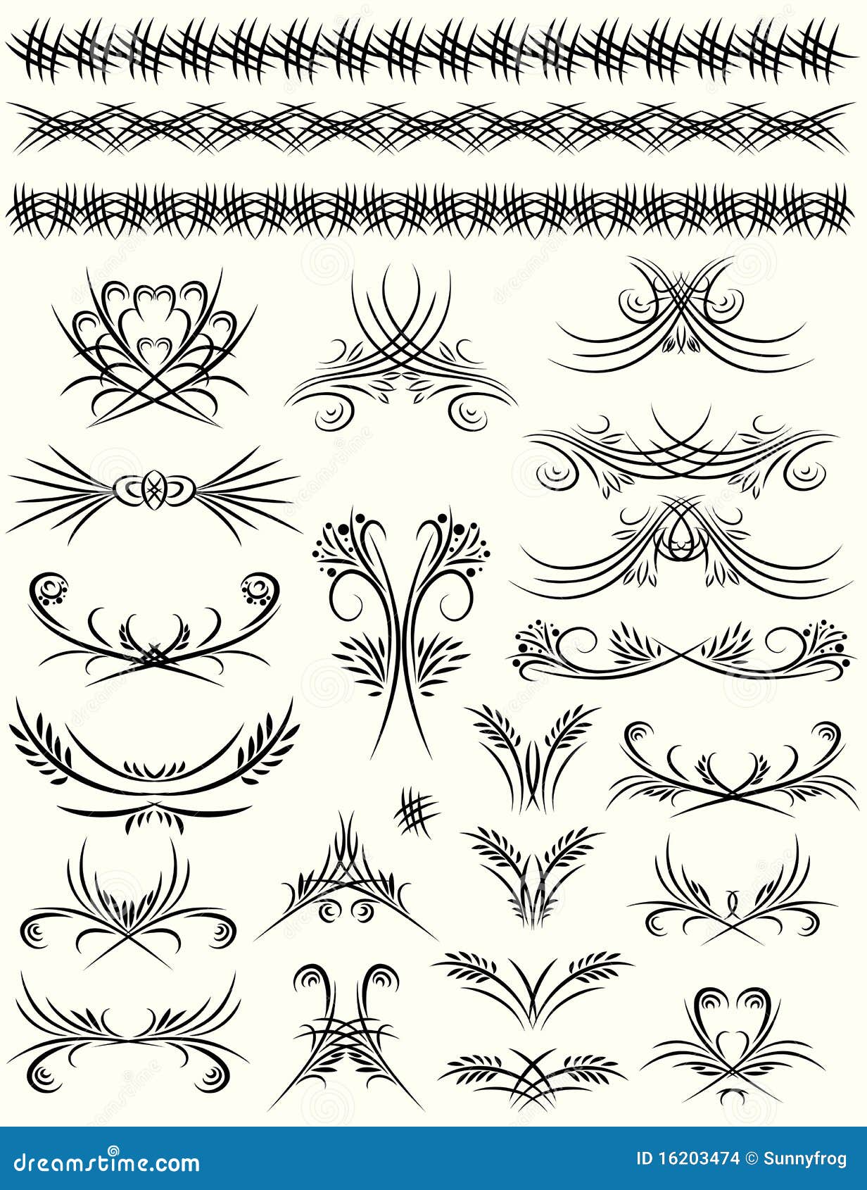 Decorative elements, stock vector. Illustration of drawing - 16203474