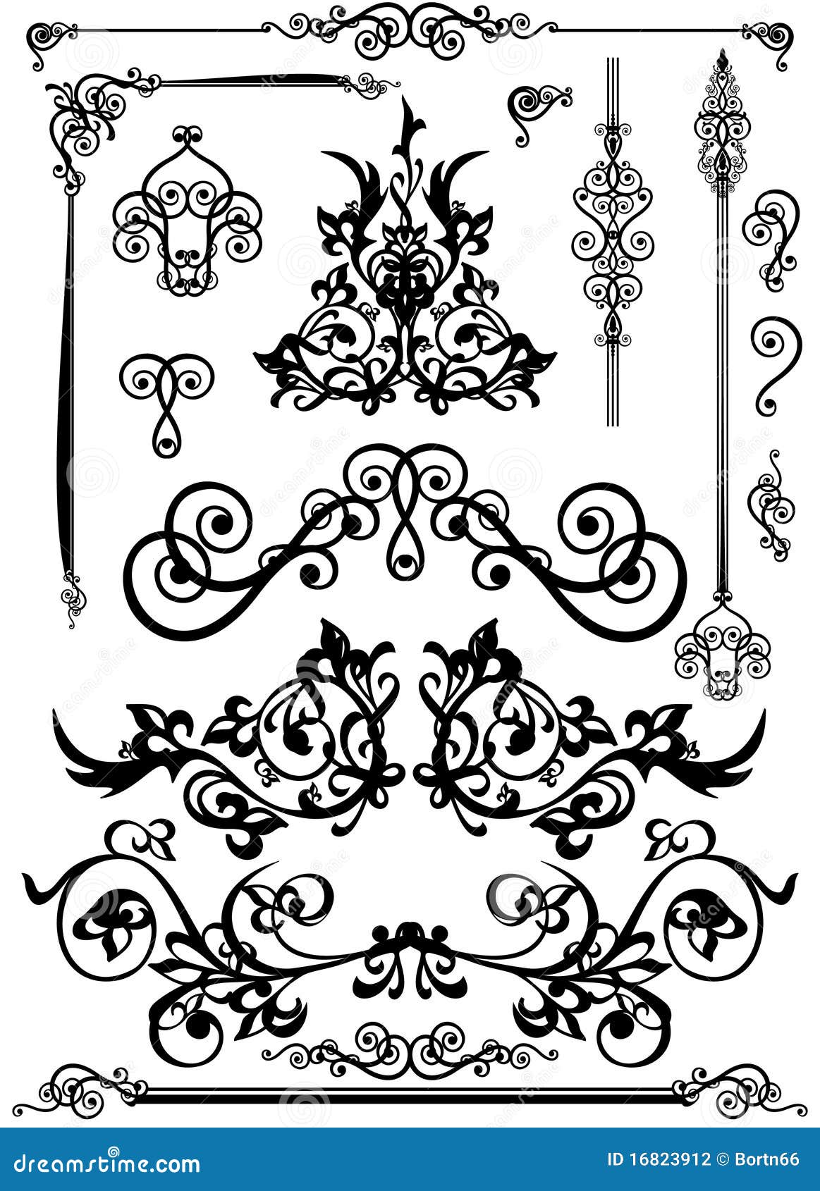 Decorative elements stock vector. Illustration of foliate - 16823912