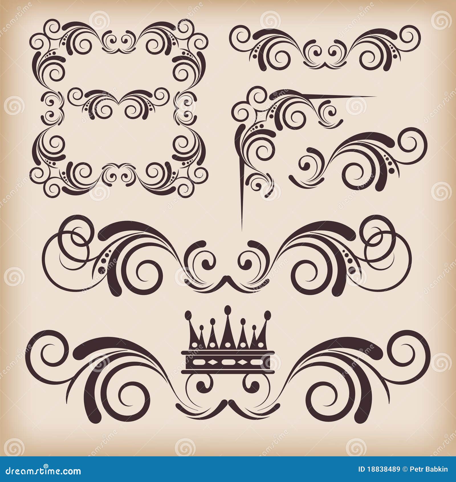 Decorative elements stock vector. Illustration of ornate - 18838489