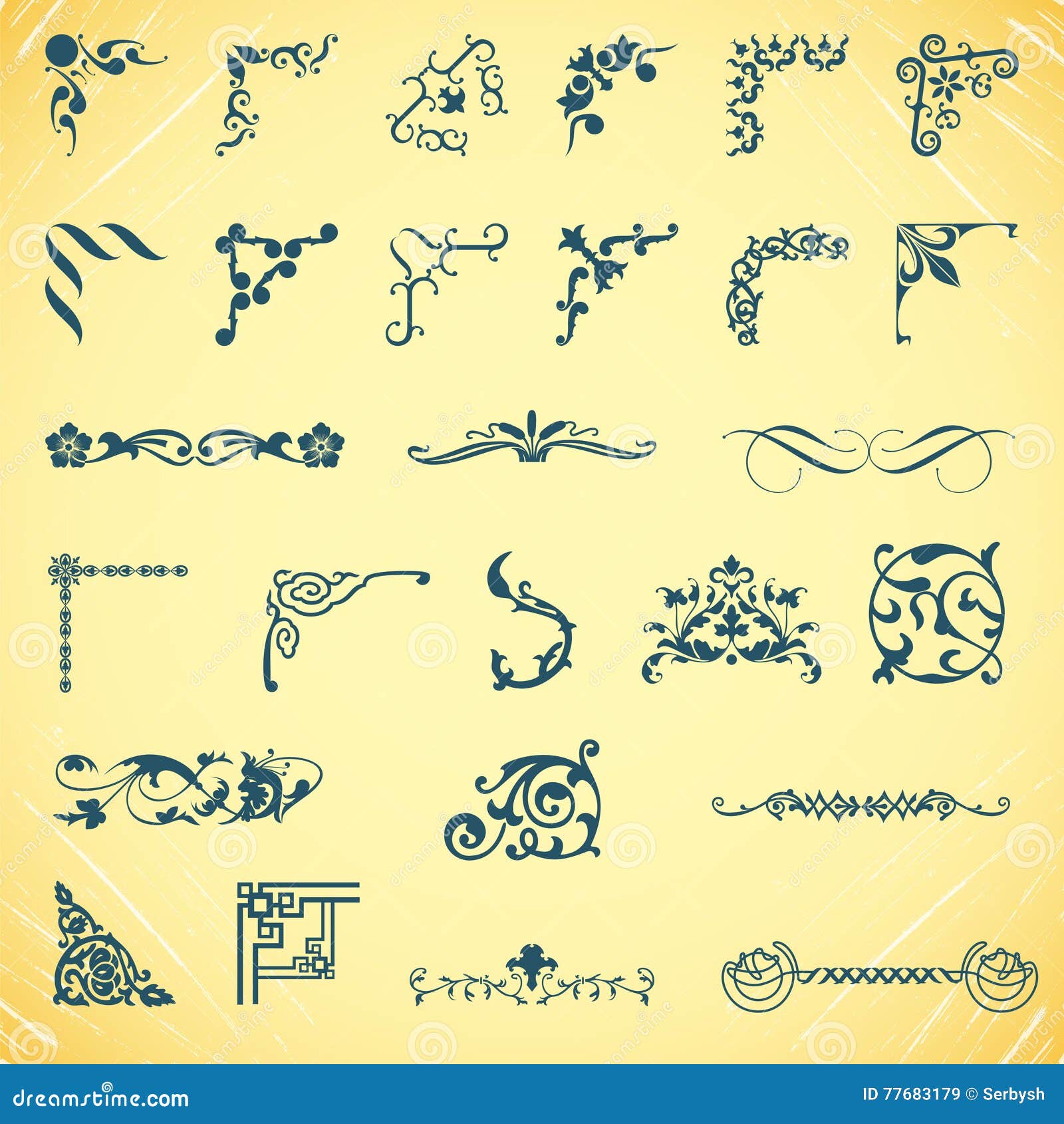 Decorative Elements. Angle Design. Big Set Stock Illustration ...