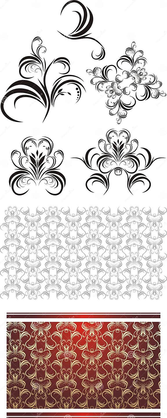 Decorative Elements and Backgrounds for Design Stock Vector ...