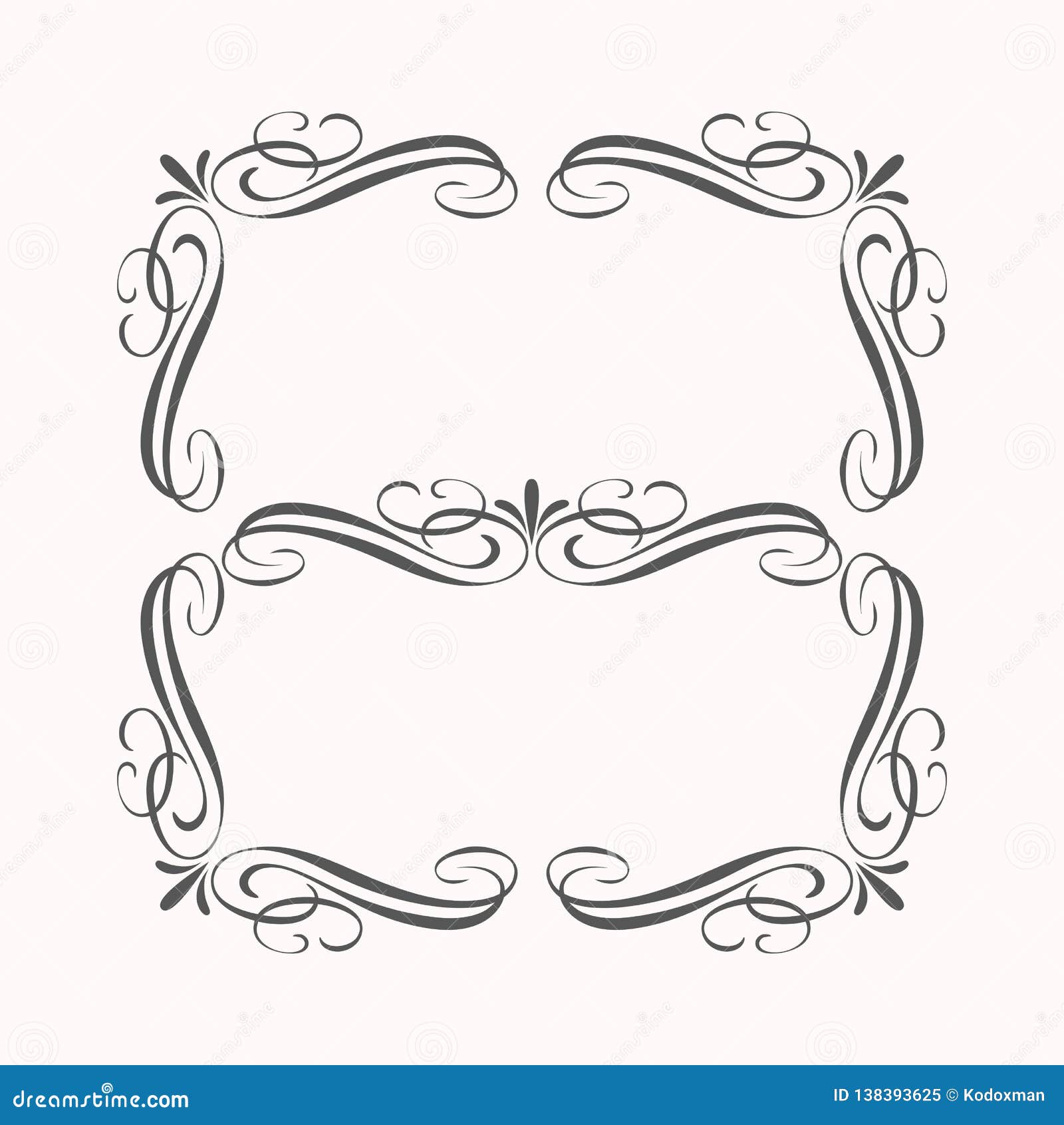 Decorative Elements Border Corner Classic Elegant Stock Vector ...