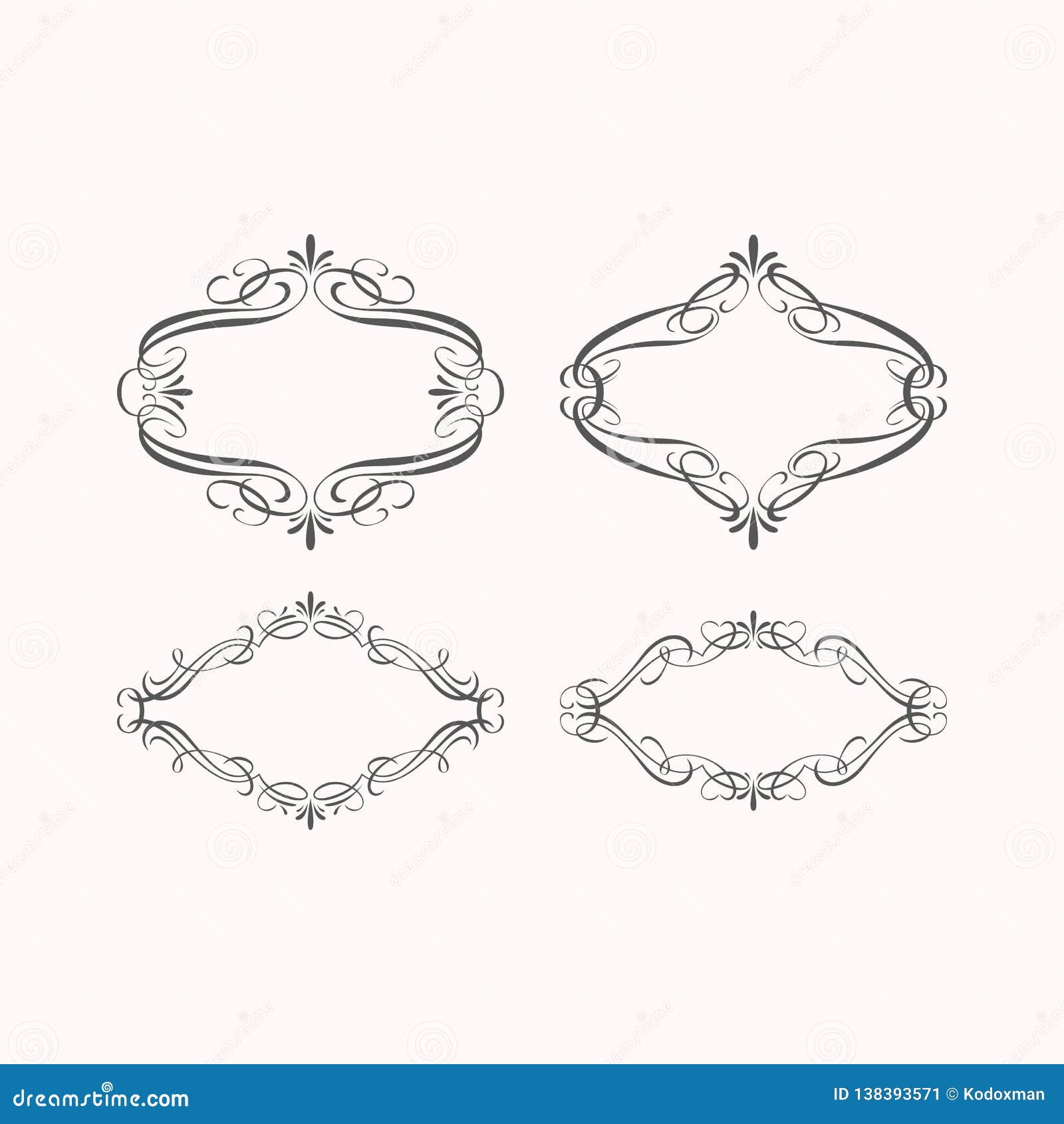 Decorative Elements Border Corner Classic Elegant Stock Vector ...