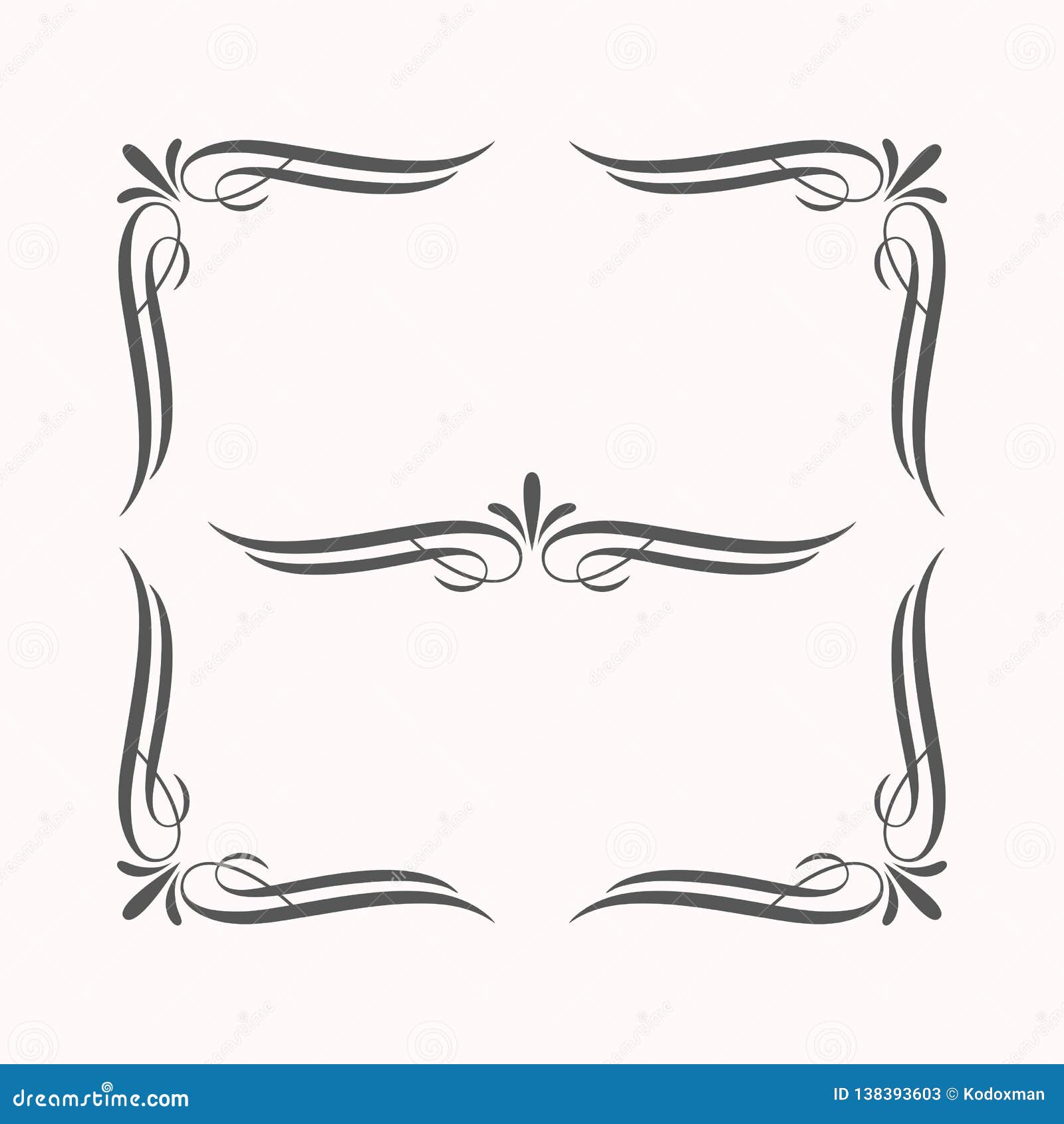 Decorative Elements Border Corner Classic Elegant Stock Vector ...