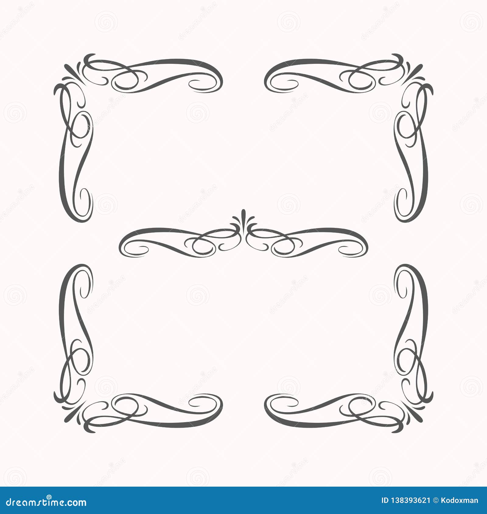 Decorative Elements Border Corner Classic Elegant Stock Vector ...