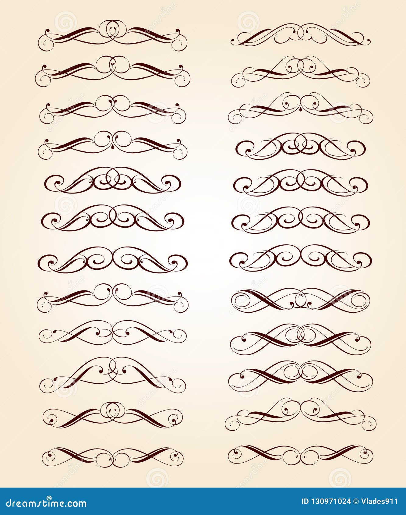 Decorative Elements Borders Vignettes Corners Dividers Stock Vector Illustration Of Card