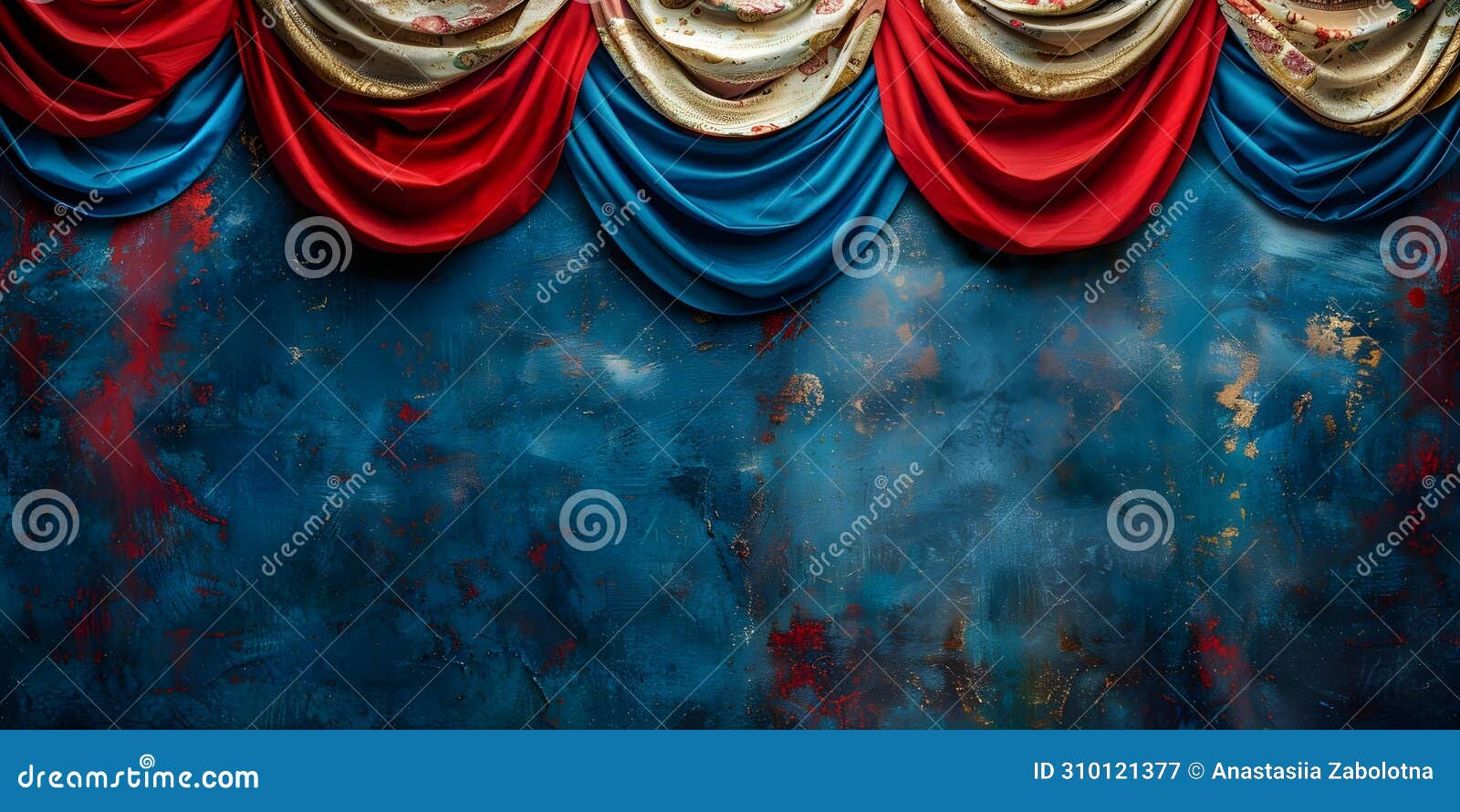 Decorative Elements for Circus-themed Promotions in White, Blue, and ...