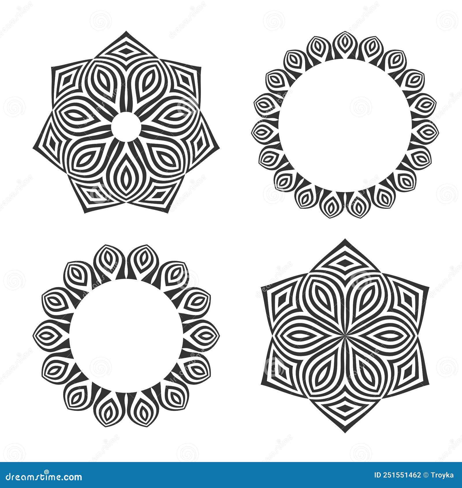 Decorative Elements for Design. Circle Geometric Patterns Stock Vector ...