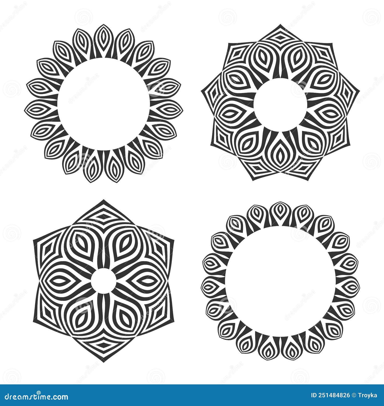 Decorative Elements for Design. Circle Geometric Patterns Stock Vector ...