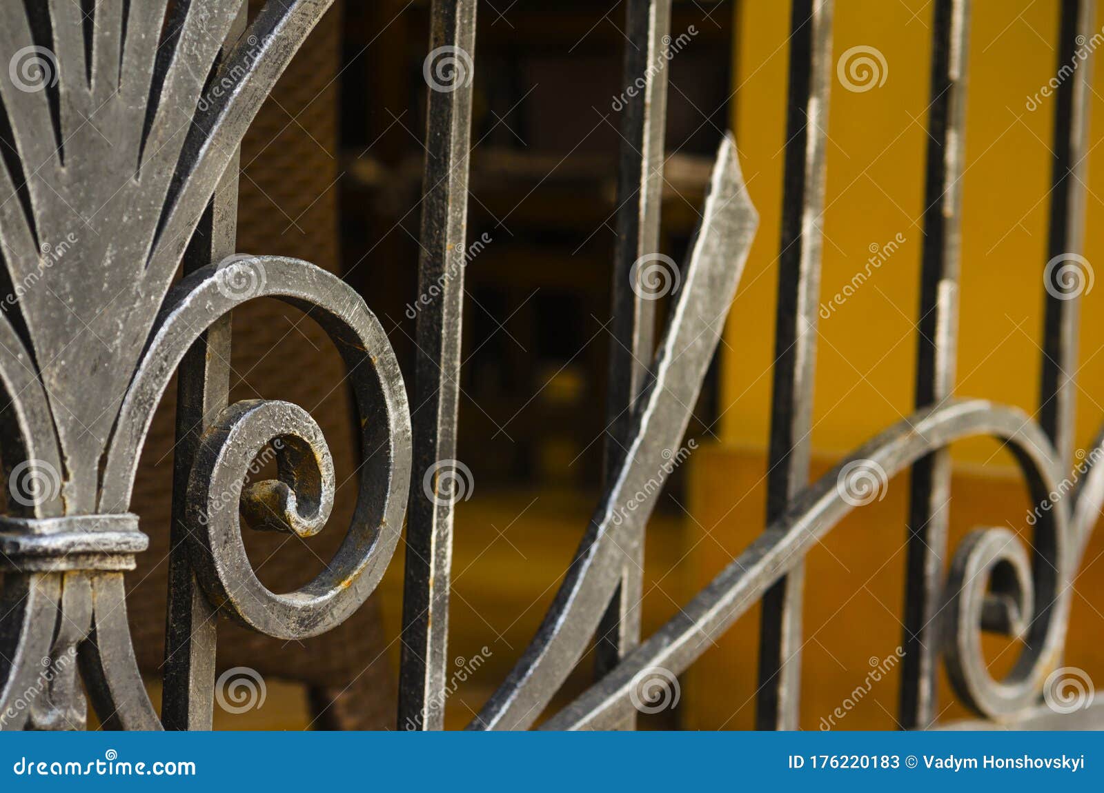 Decorative Elements of Forged Fencing Stock Image - Image of wrought ...