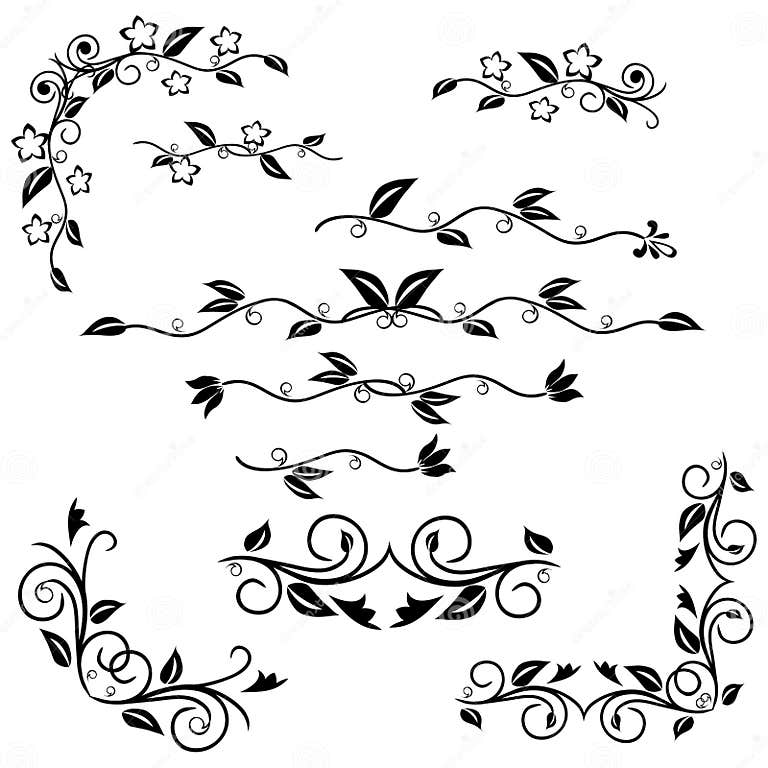 Decorative elements set stock vector. Illustration of ornate - 29012998