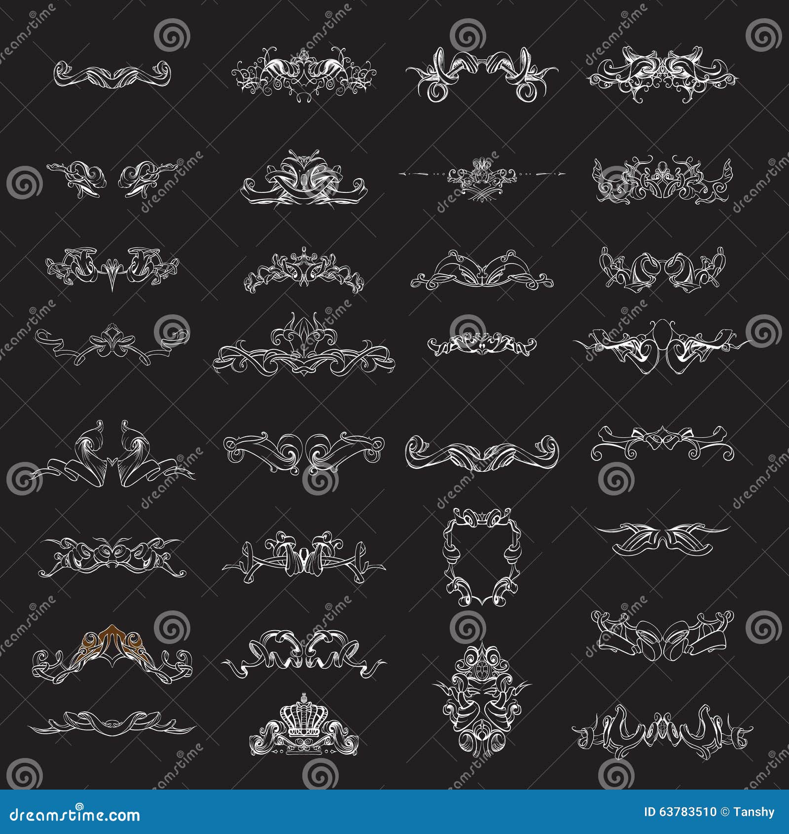 Decorative Elements in Vintage Style Stock Vector - Illustration of ...