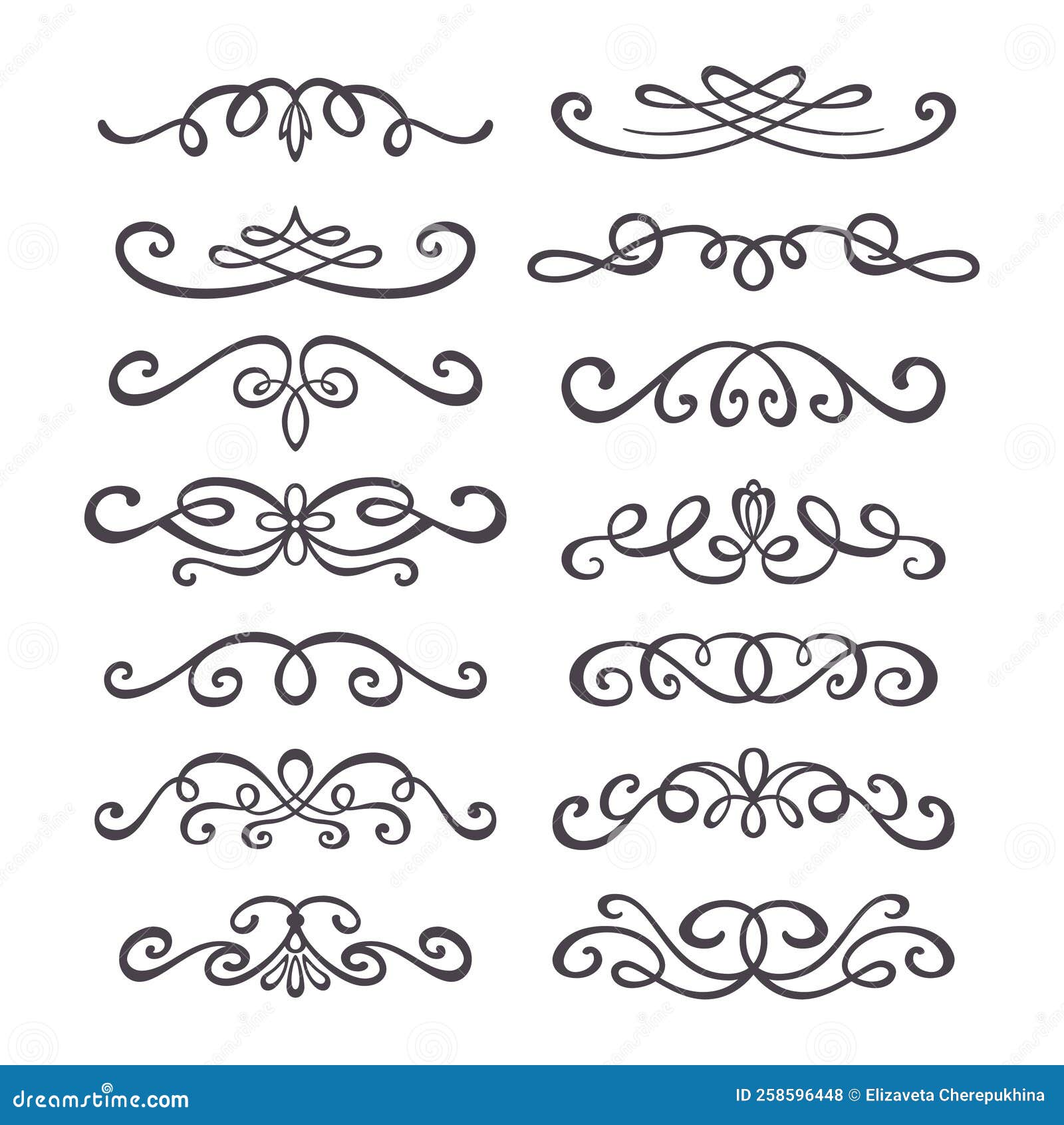 Decorative Elements for Wedding and Invitation Design. Elegant Text ...