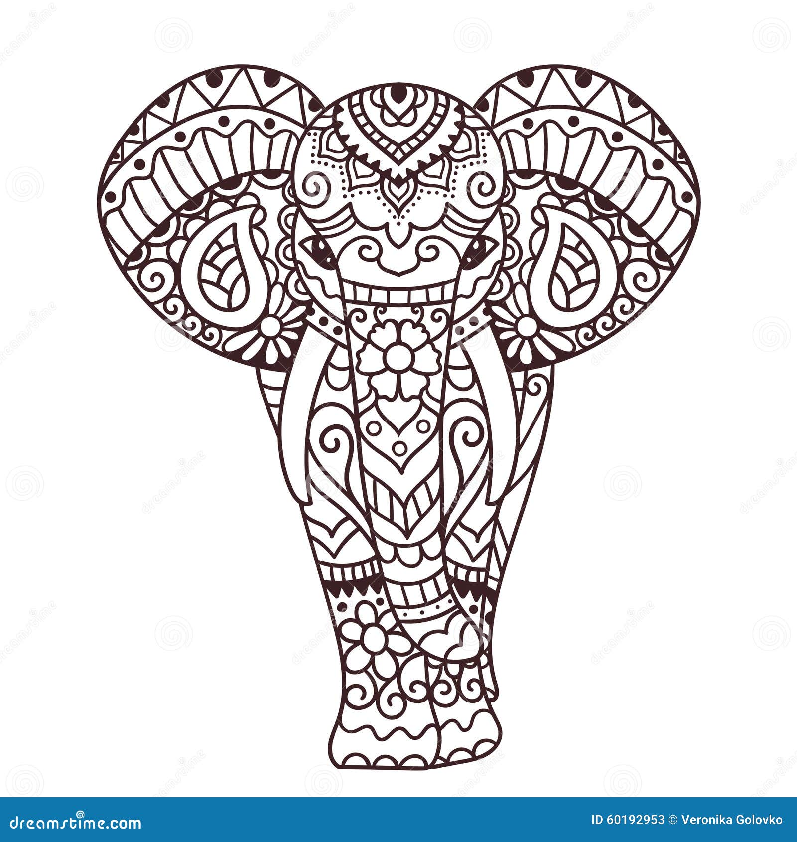 Decorative Elephant Illustration Stock Illustrations – 10,386 ...