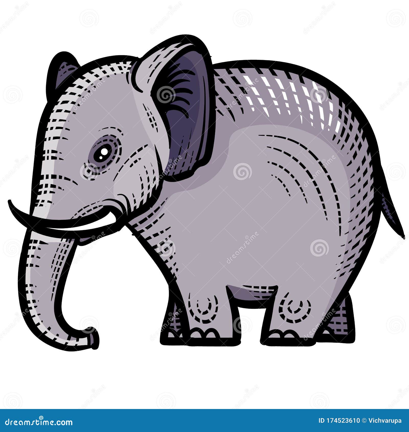 Decorative Elephant Painted with Patterns for Logo, Label, Packaging ...