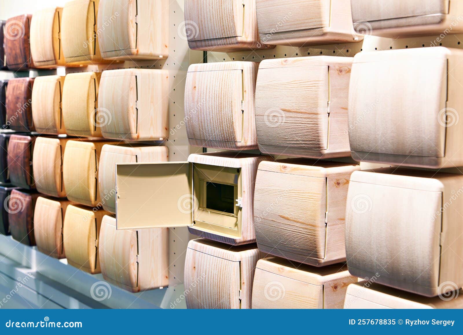 Decorative Enclosures of Electrical Panels at Store Stock Image - Image ...