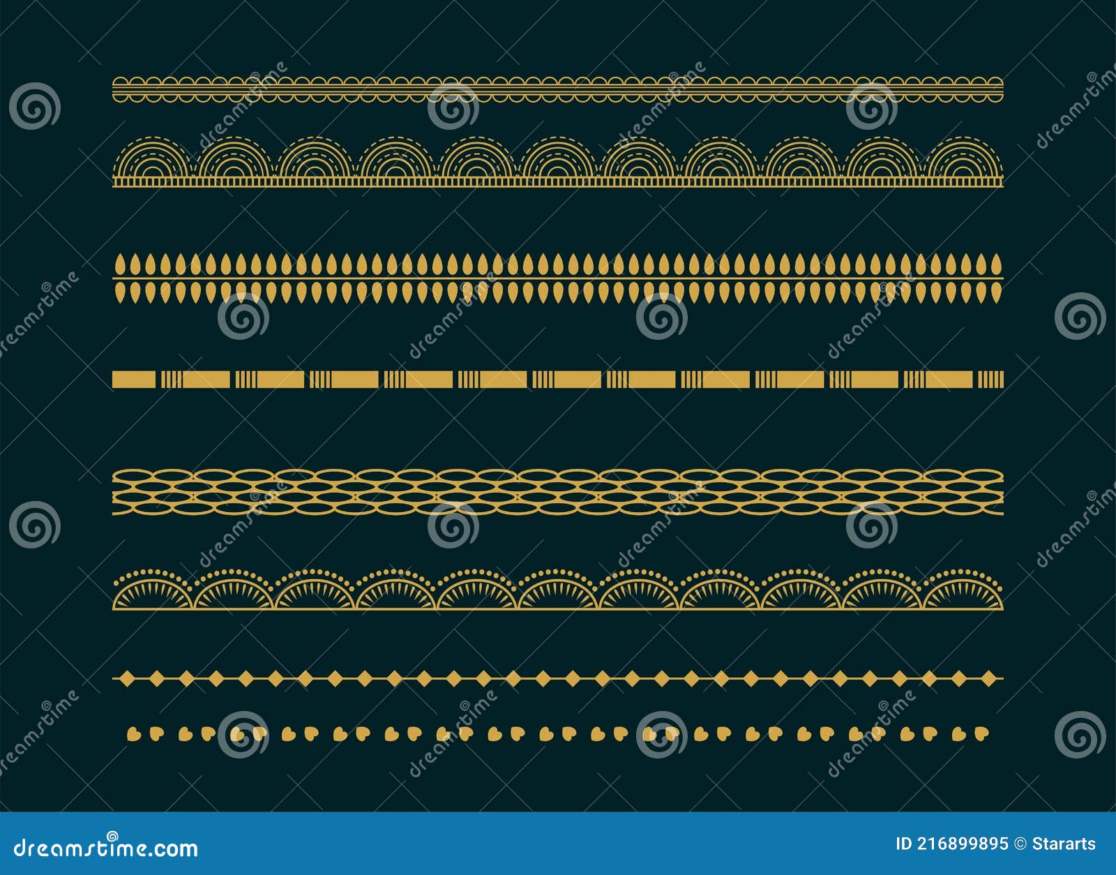 Decorative Ethnic Boho Borders Pattern Design Set Stock Vector ...