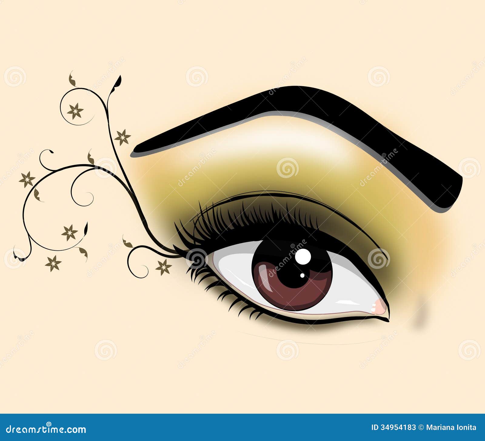 Decorative eye stock illustration. Illustration of design - 34954183