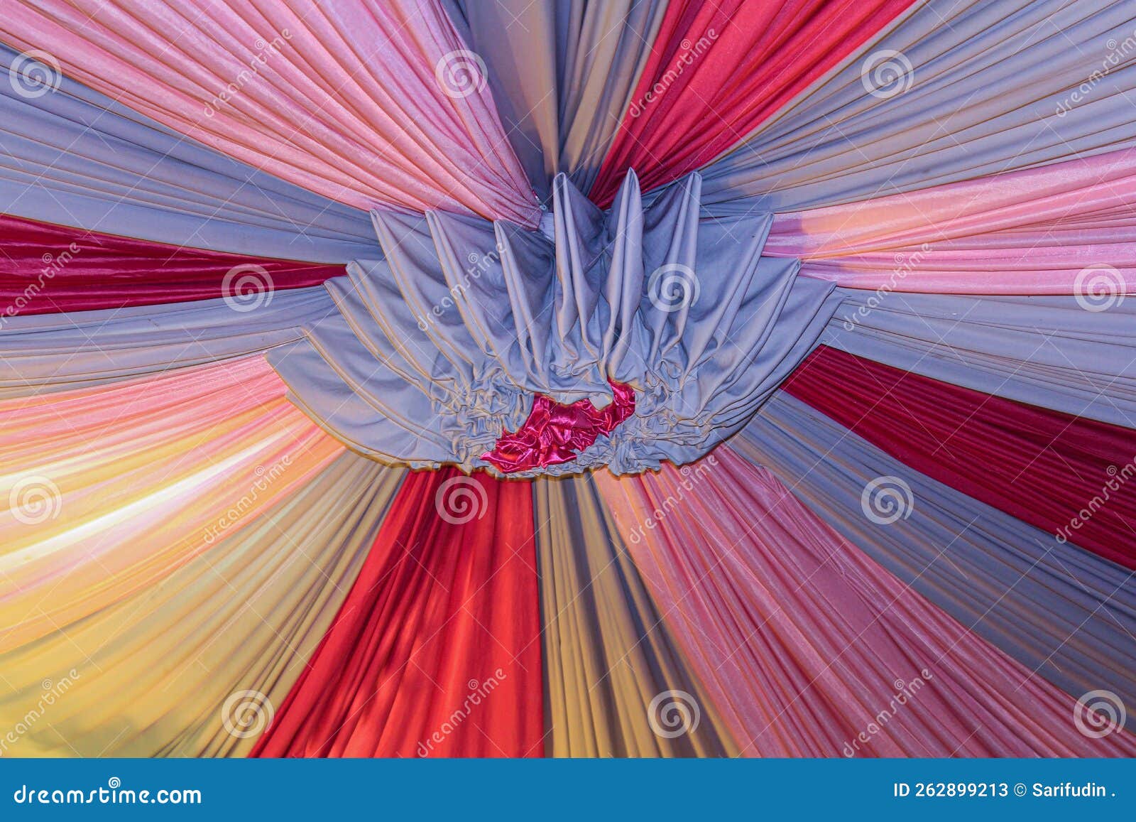 Decorative Fabrics of Various Colors Hanging from the Ceiling Stock ...