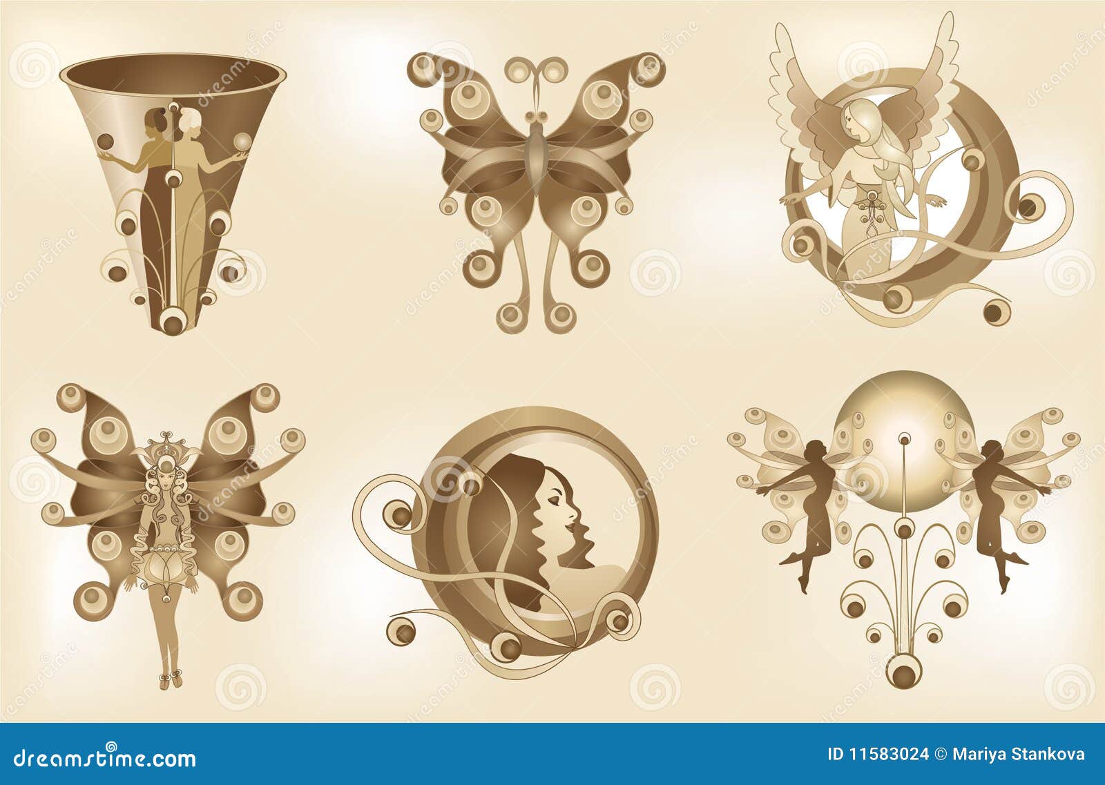 Decorative Fantasy Elements 3 Stock Vector - Illustration of innocence ...