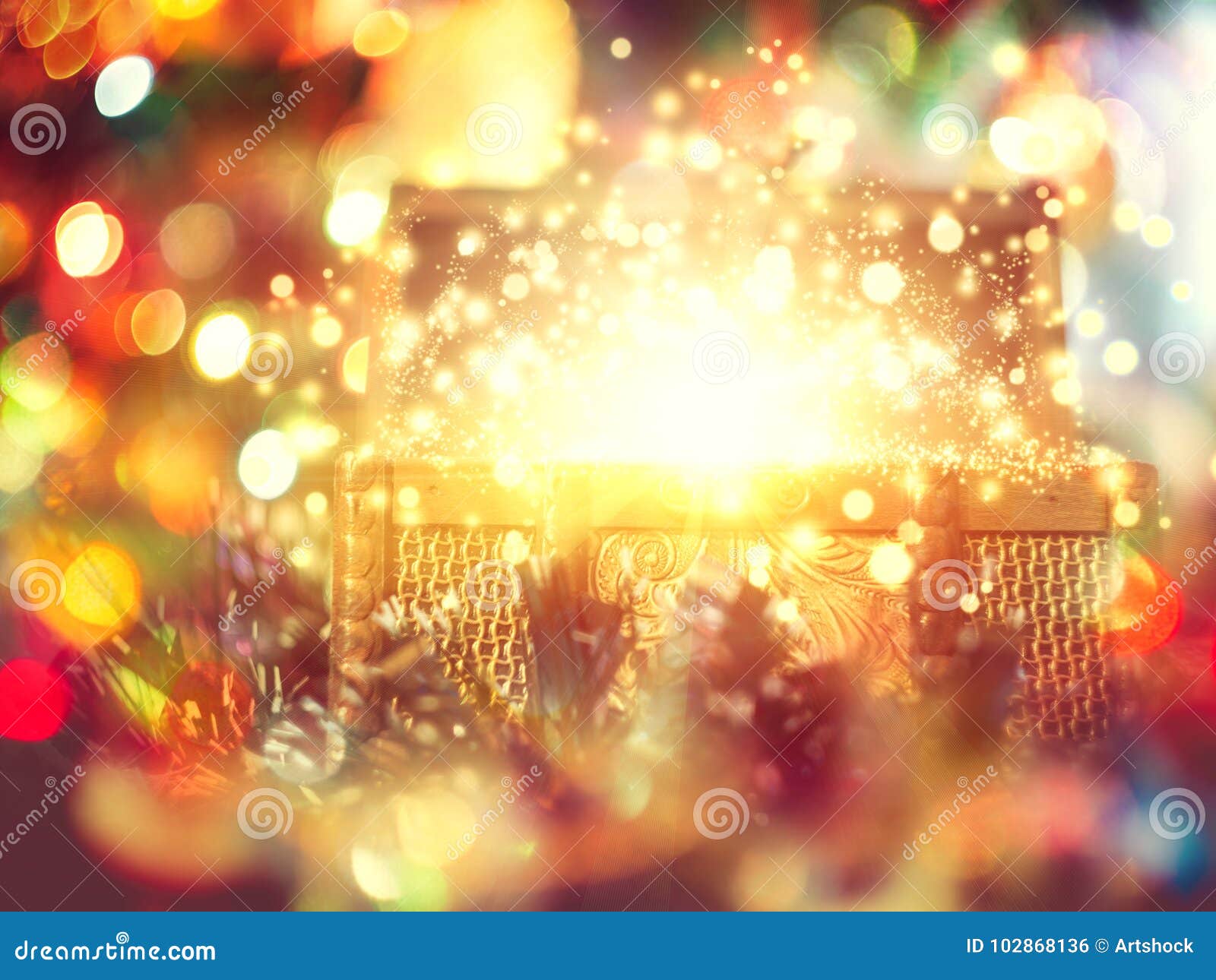 Glowing Magic Box stock illustration. Illustration of symbol - 102868136