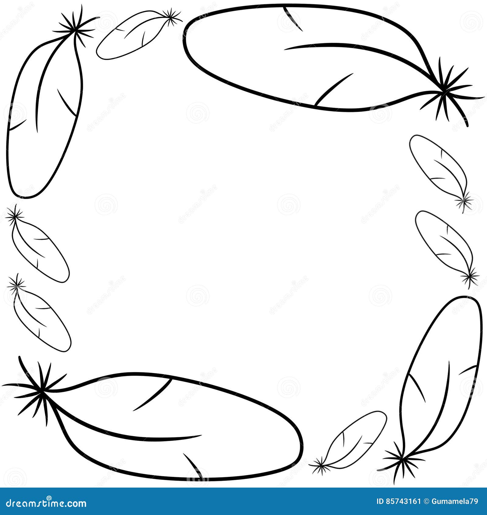 Decorative Feathered Frame Border Stock Illustration - Illustration of ...