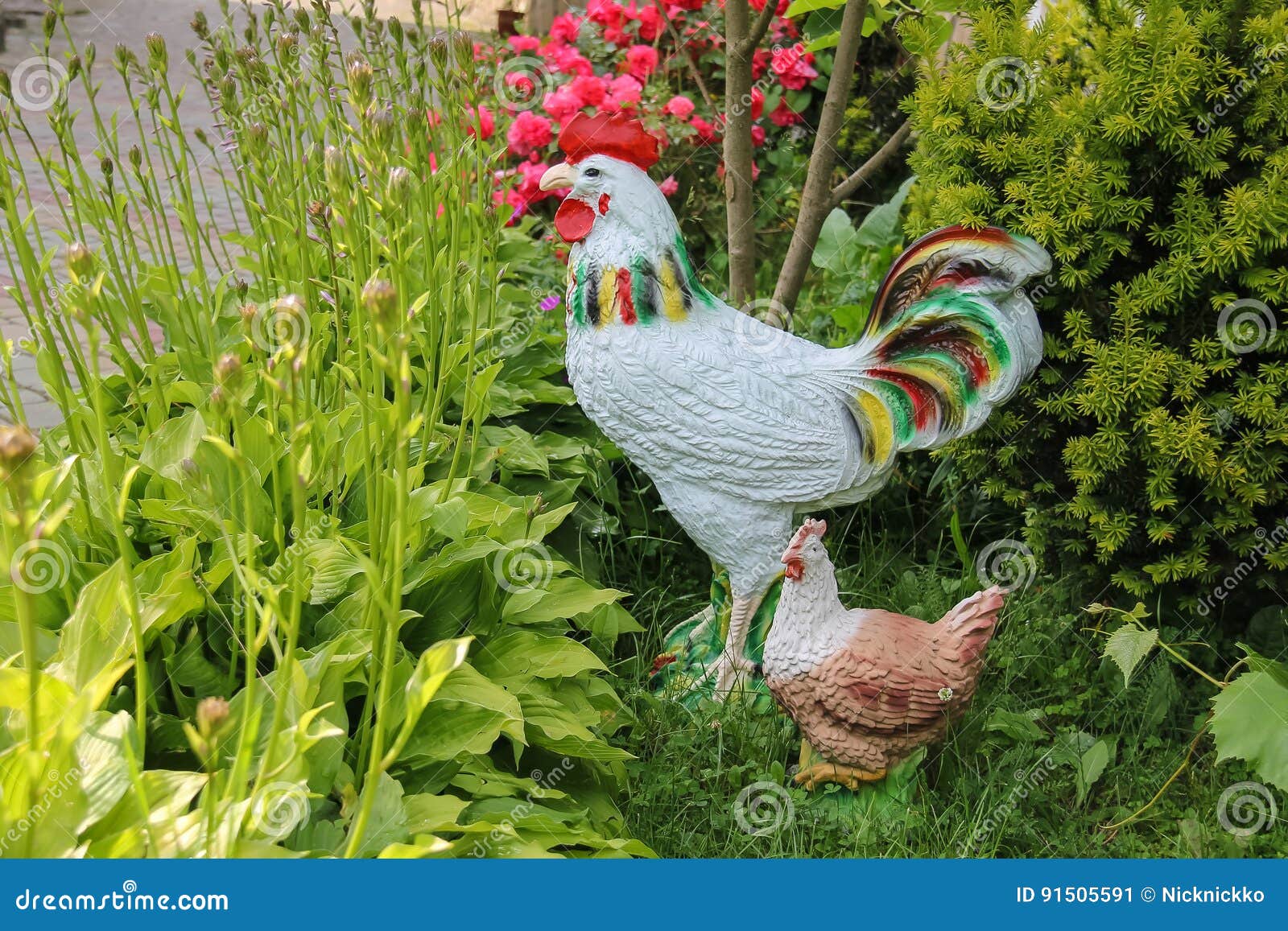 Decorative Figures of Rooster and Hen Stock Image - Image of object ...