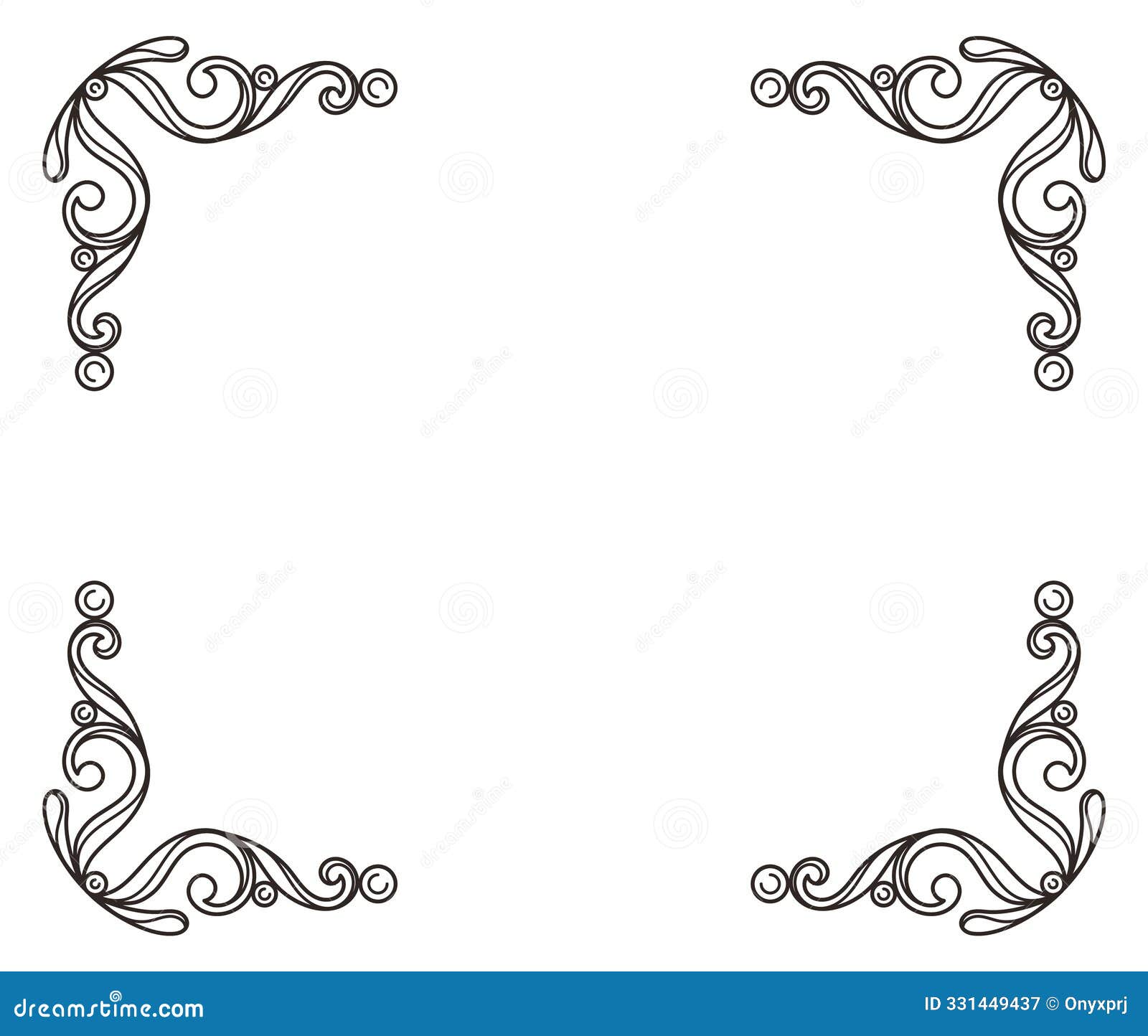 Decorative Filigree Corner Elements. Ornate Square Frame Stock ...