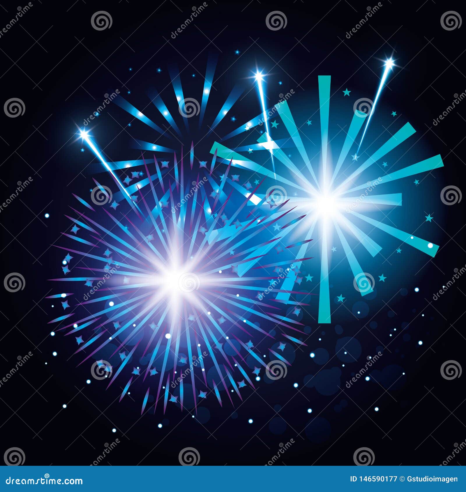 Decorative Fireworks Border Stock Image | CartoonDealer.com #5667343