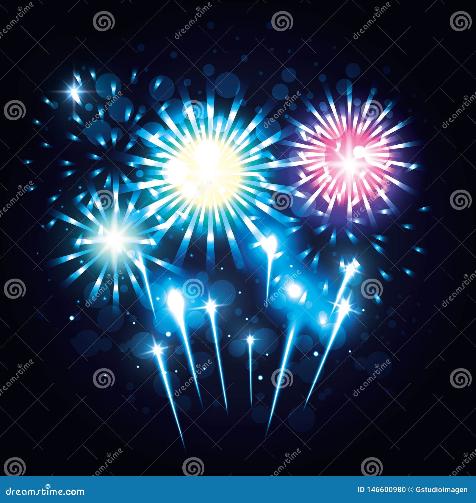 Decorative Fireworks Border Stock Image | CartoonDealer.com #5667343