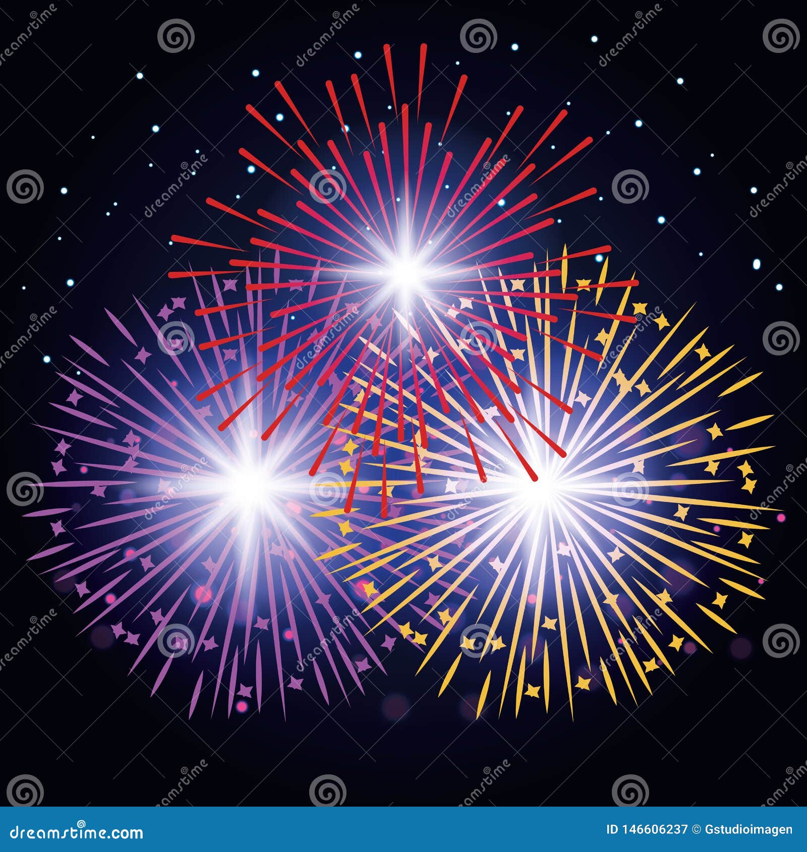 Decorative Fireworks Border Stock Image | CartoonDealer.com #5667343