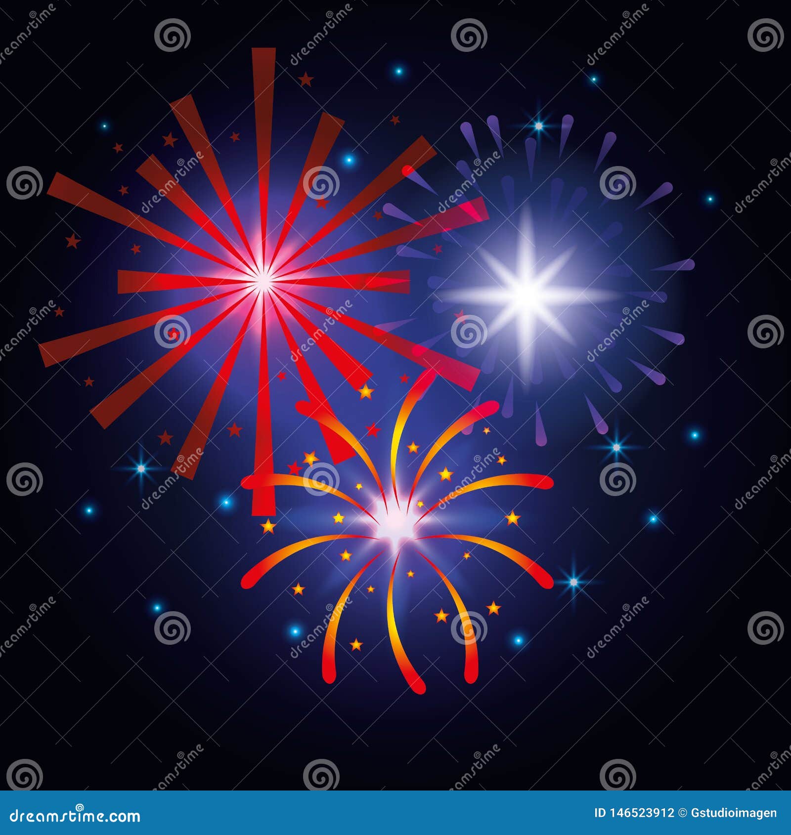 Decorative Fireworks Border Stock Image | CartoonDealer.com #5667343
