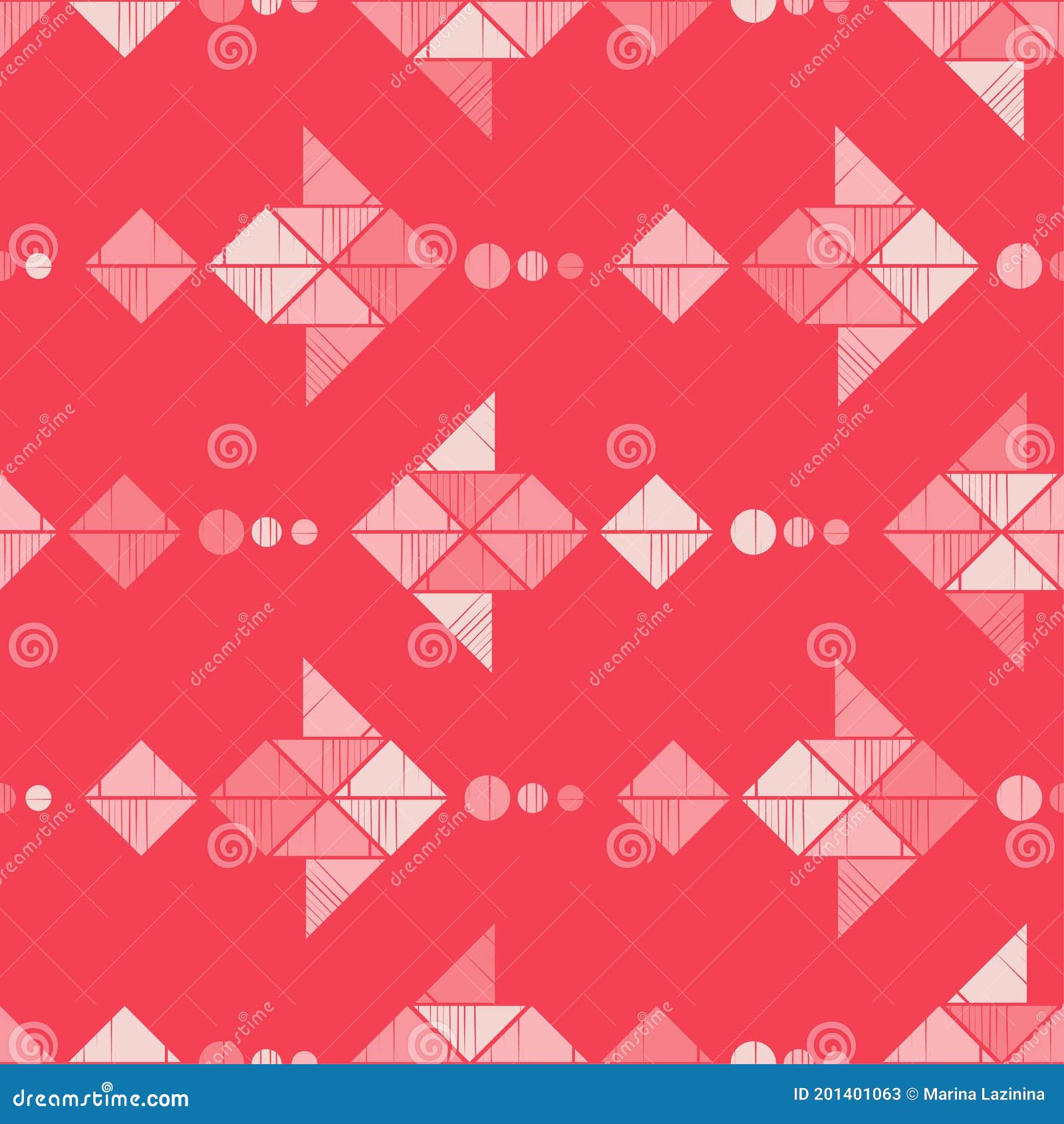 Decorative Fish from Triangles Floating in the Sea. Seamless Pattern ...