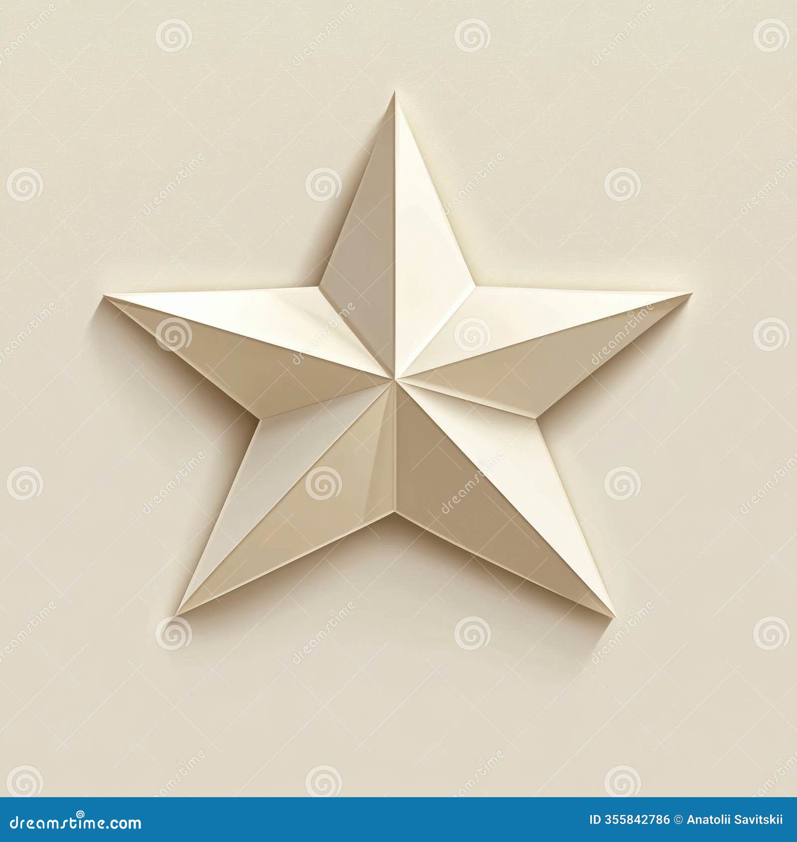 Decorative Five Pointed Star Design in Neutral Beige Color Displayed on ...