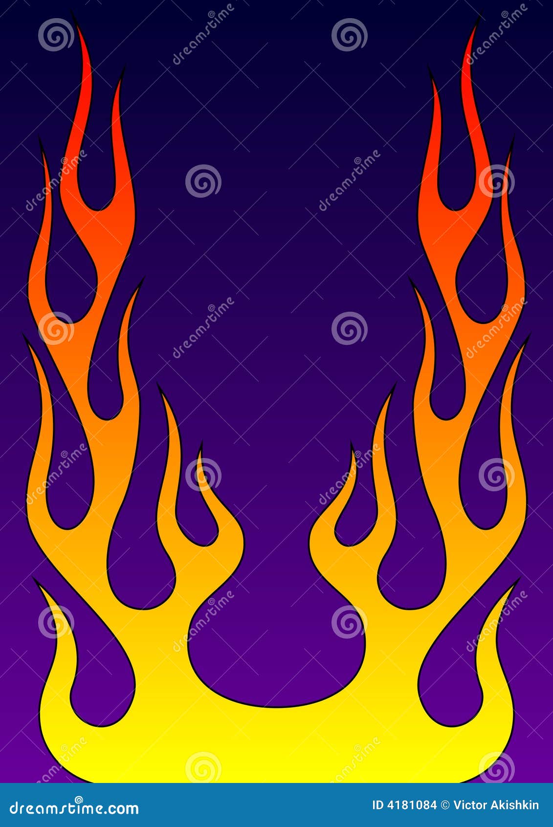 Decorative flame stock vector. Illustration of painted - 4181084