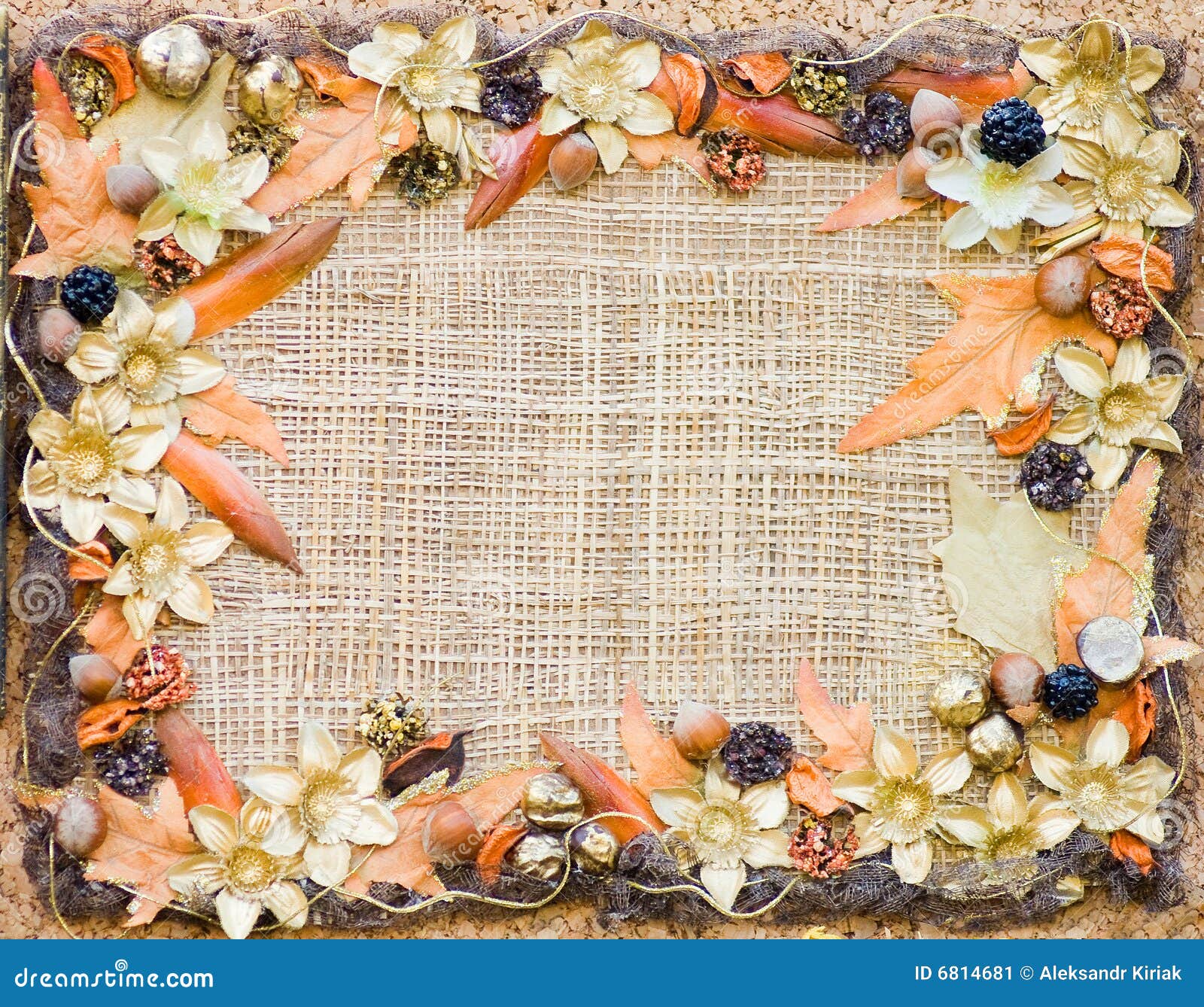 Decorative Floral Autumn Frame Stock Image - Image of border, element ...