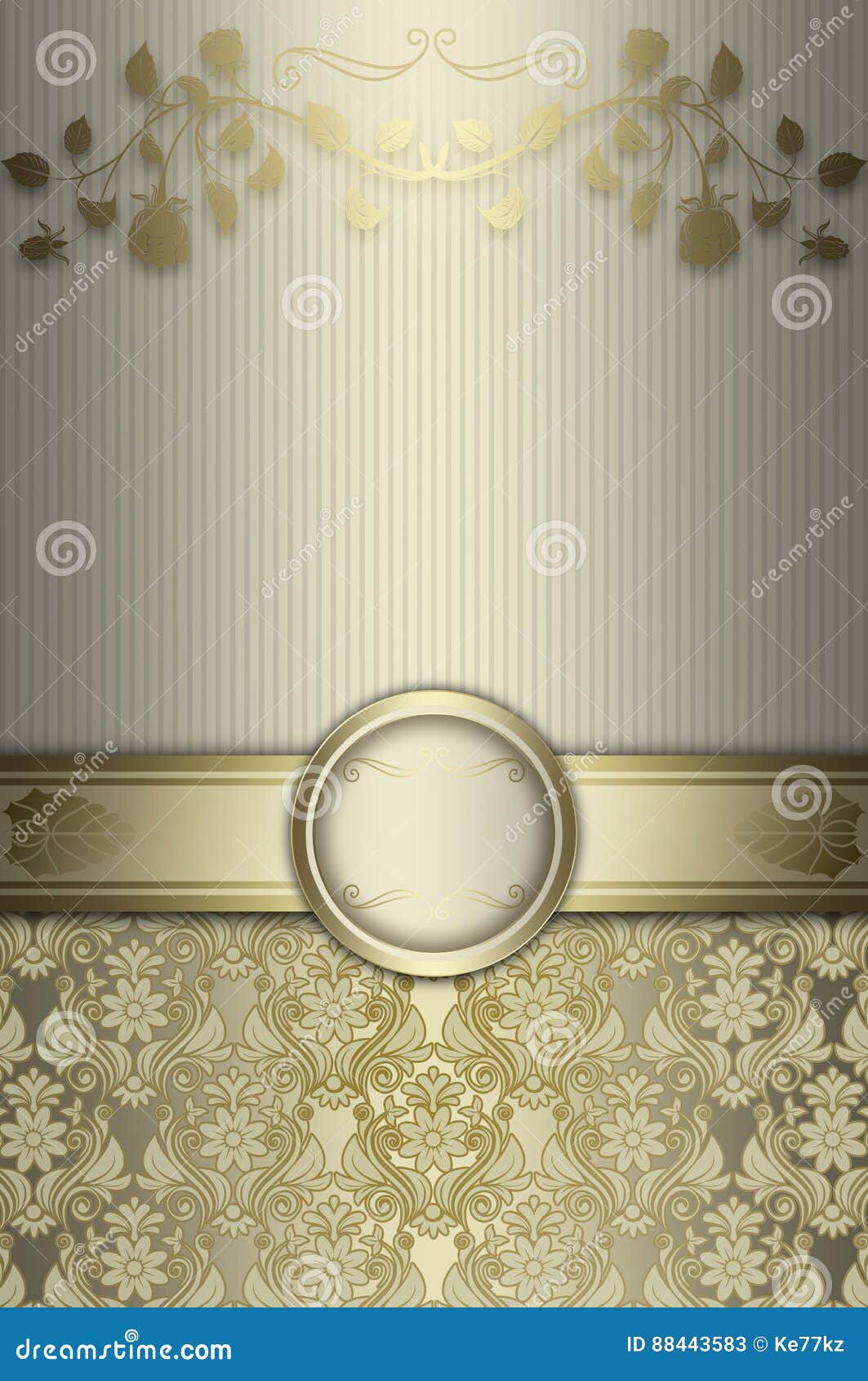 Decorative Floral Background with Elegant Border. Stock Illustration ...