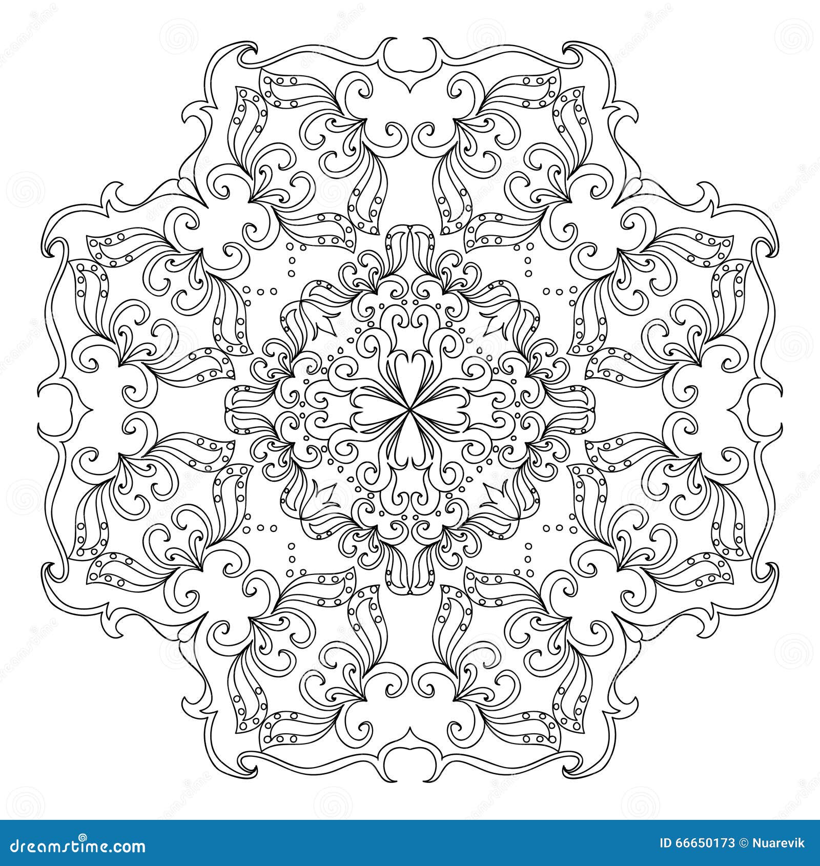 Decorative Floral Coloring Page Stock Illustration - Illustration of ...