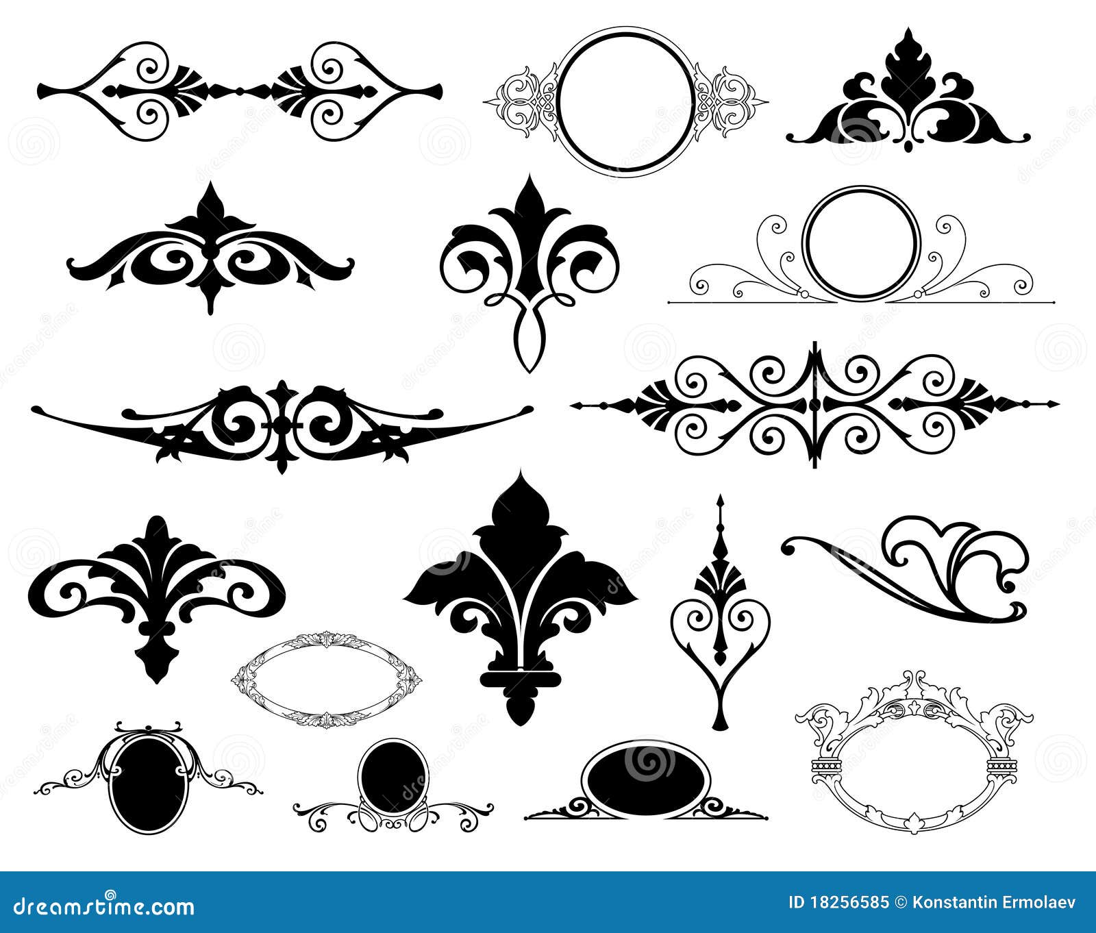 Decorative Floral Design Elements. Vector Stock Illustration ...