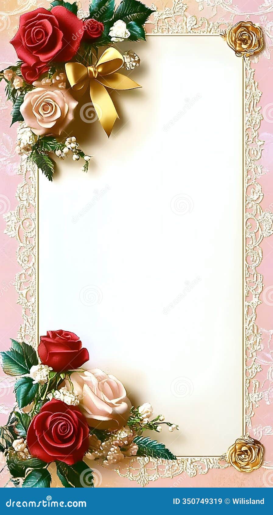 A Decorative Floral Frame with a Blank Center, Ideal for Invitations or ...