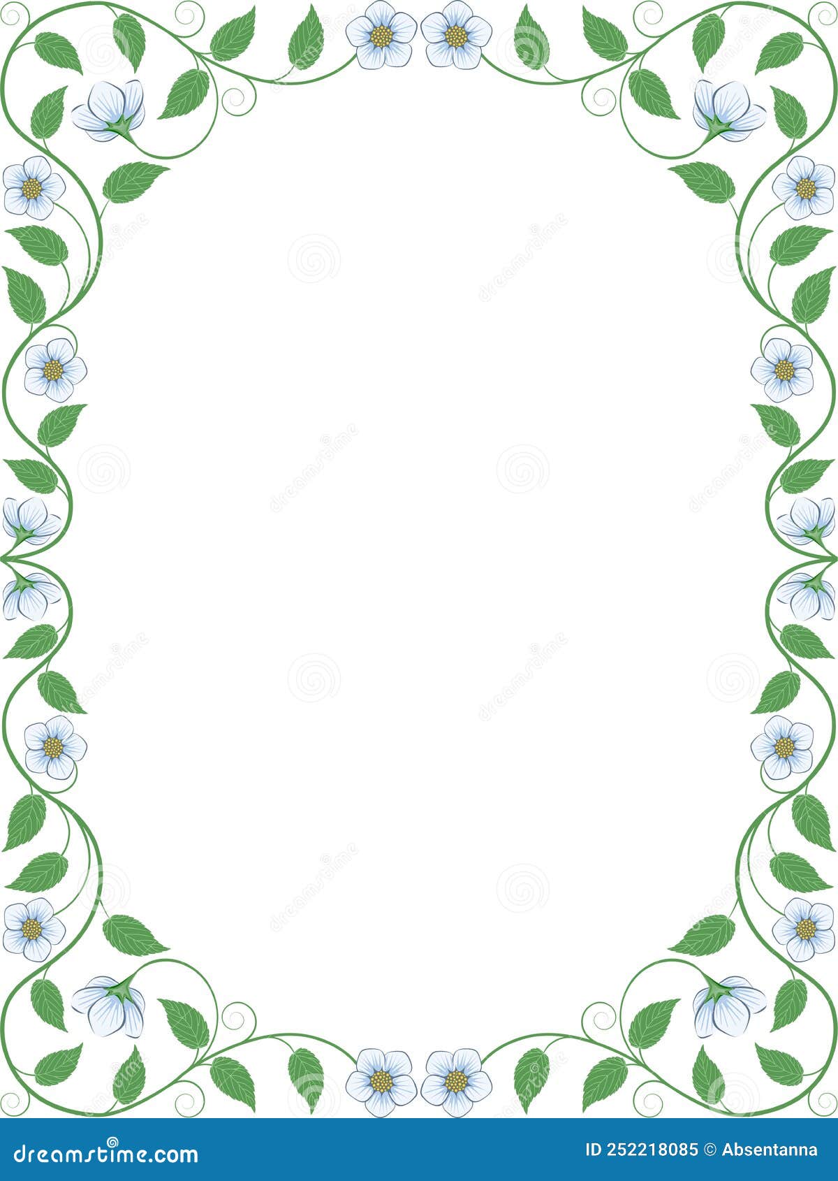 Decorative floral frame stock vector. Illustration of nature - 252218085