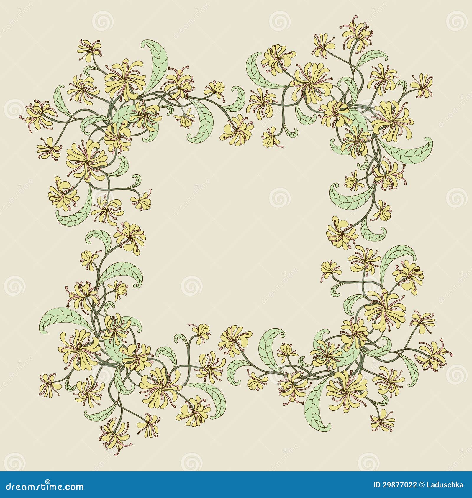 Decorative floral frame. stock vector. Illustration of flora - 29877022