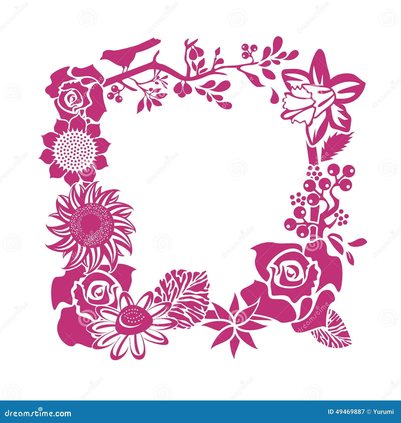 Decorative Floral Frame stock vector. Illustration of design - 49469887