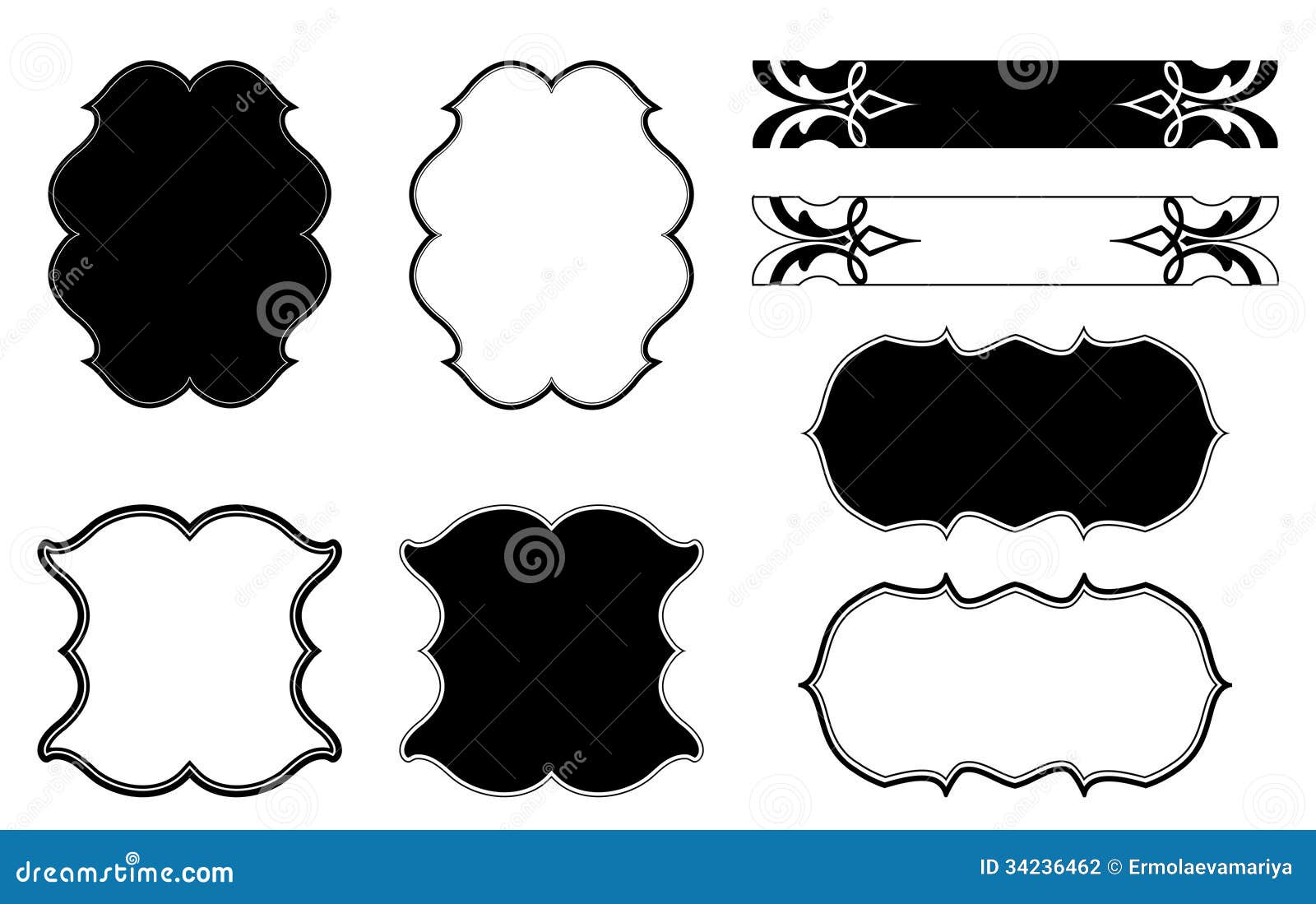 Decorative Floral Frame. Vector Set Stock Vector - Illustration of ...