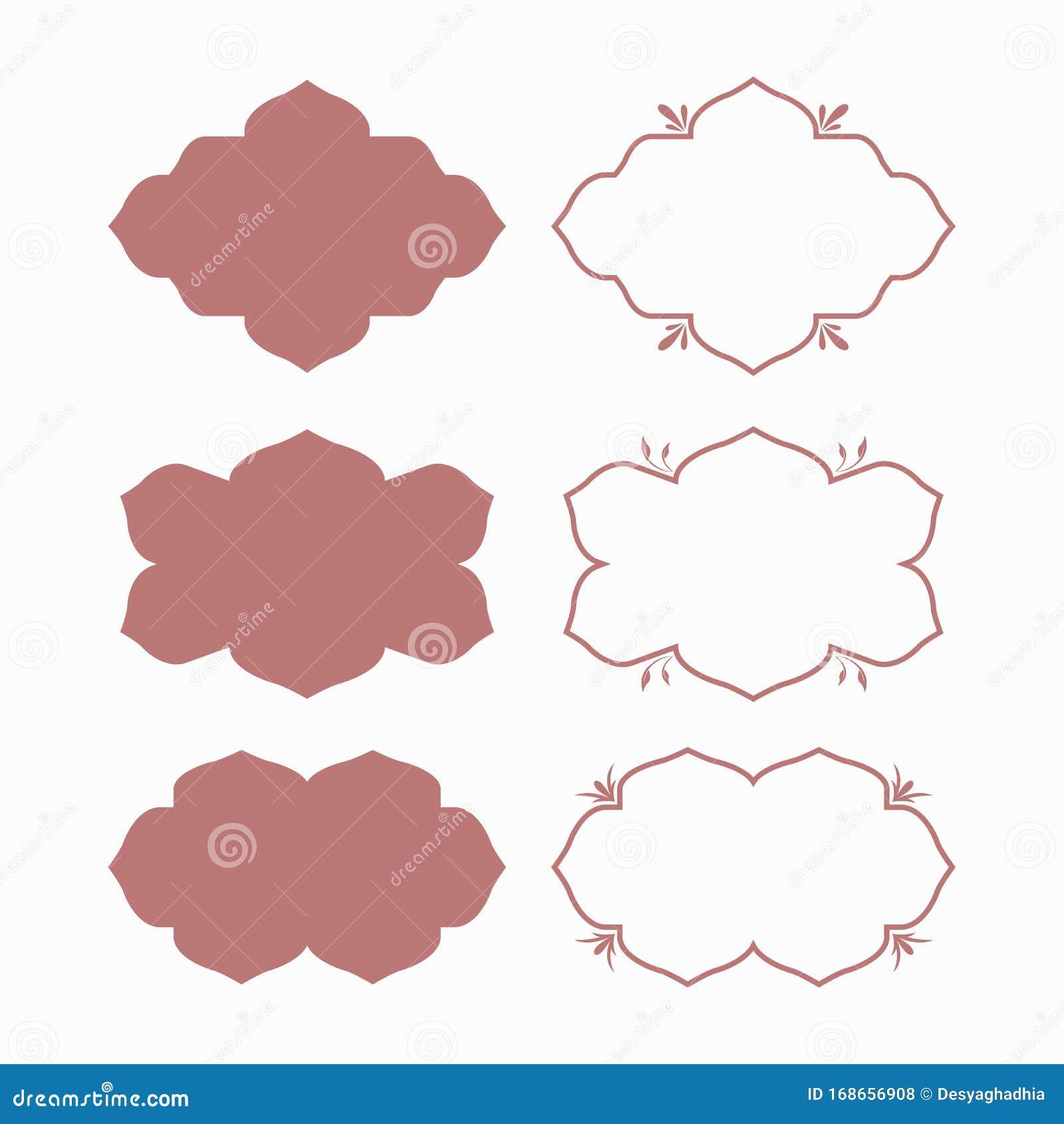 Decorative Floral Frames and Labels Vector Design Elements. Stock ...