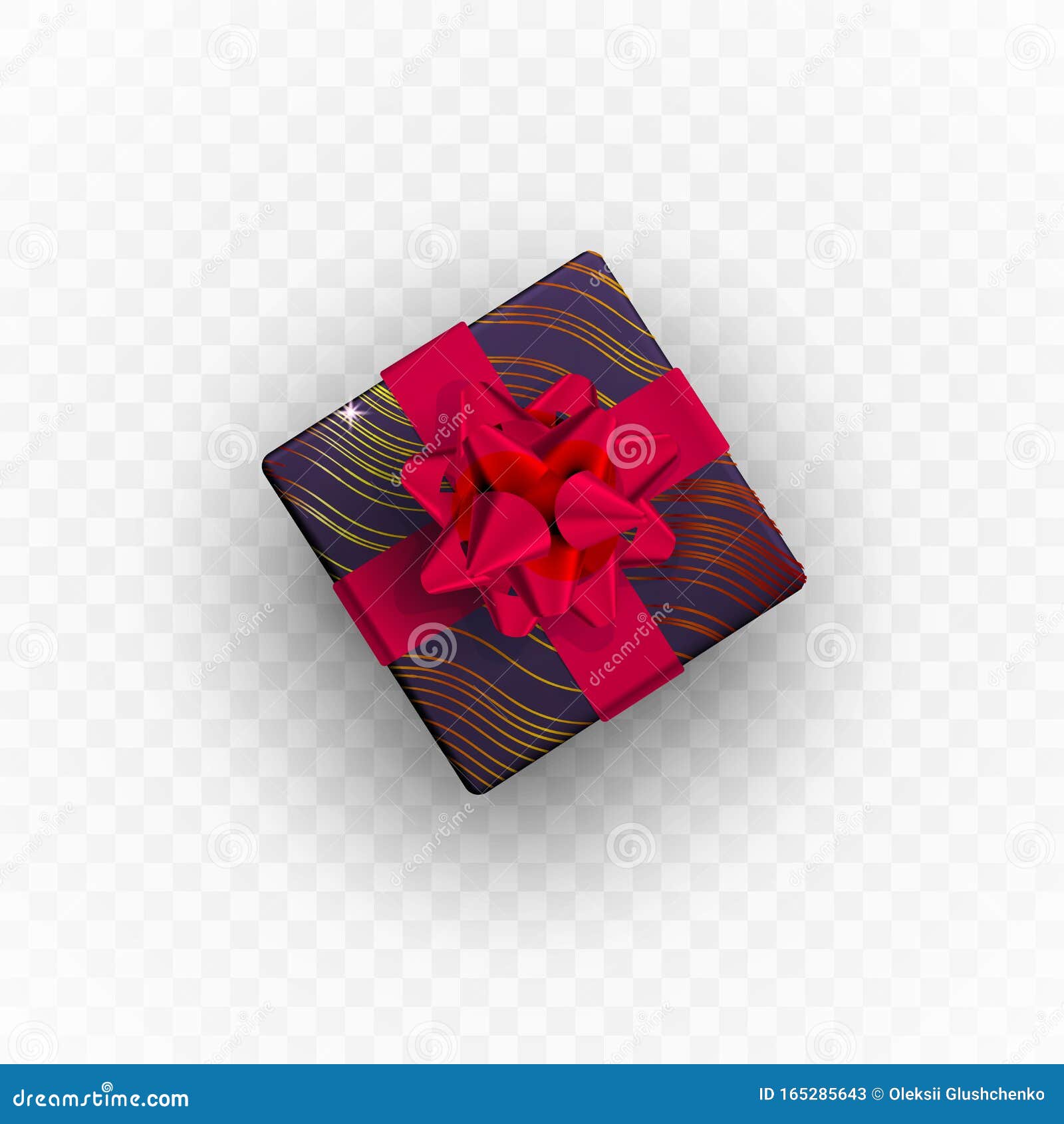 Decorative Floral Gift Box with Red Bow Stock Vector - Illustration of ...