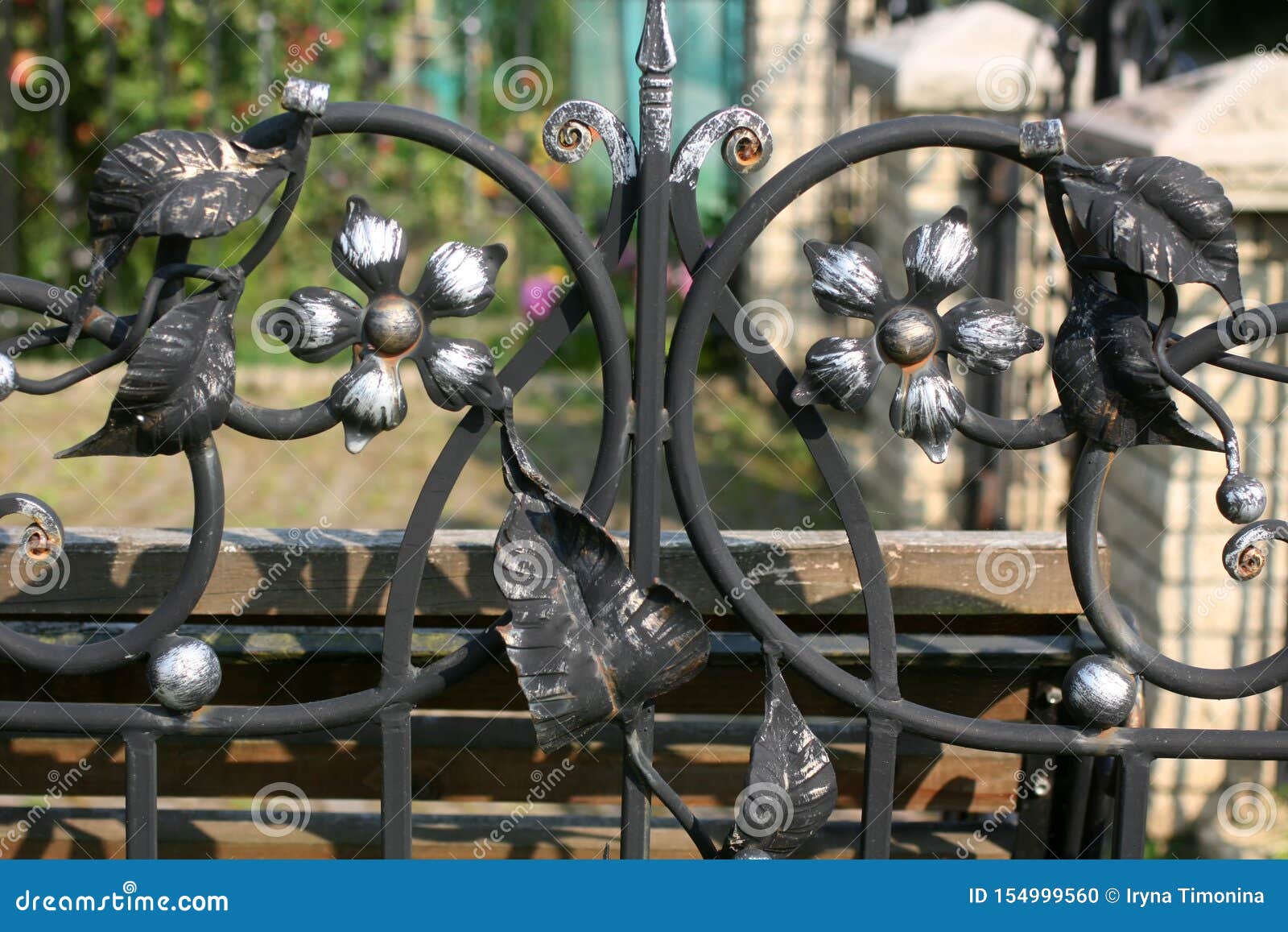 Decorative Floral Metal Patterns on the Fence. Stock Photo - Image of ...